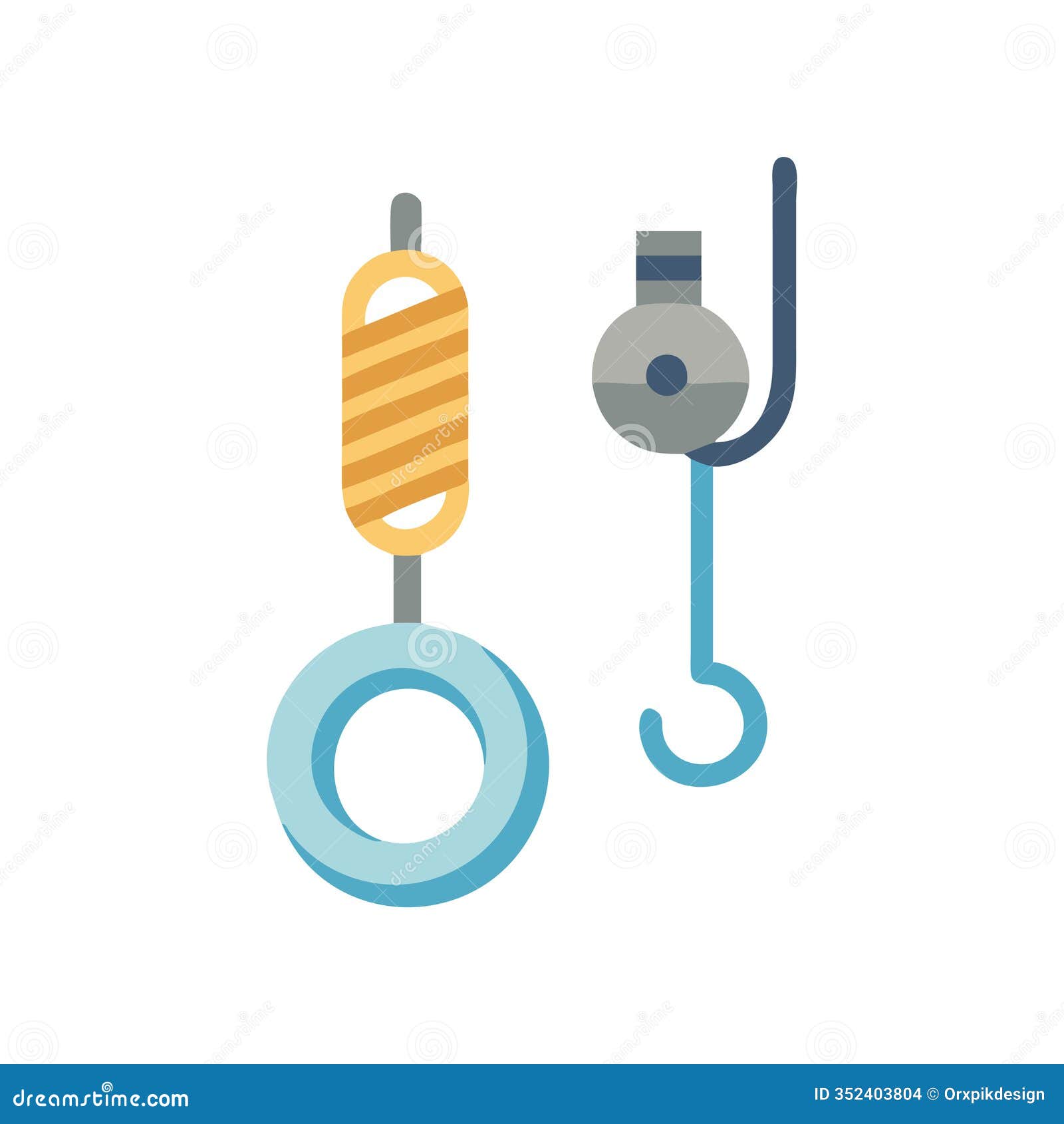 Rope Pulley Design for Mechanical Advantage Stock Illustration ...