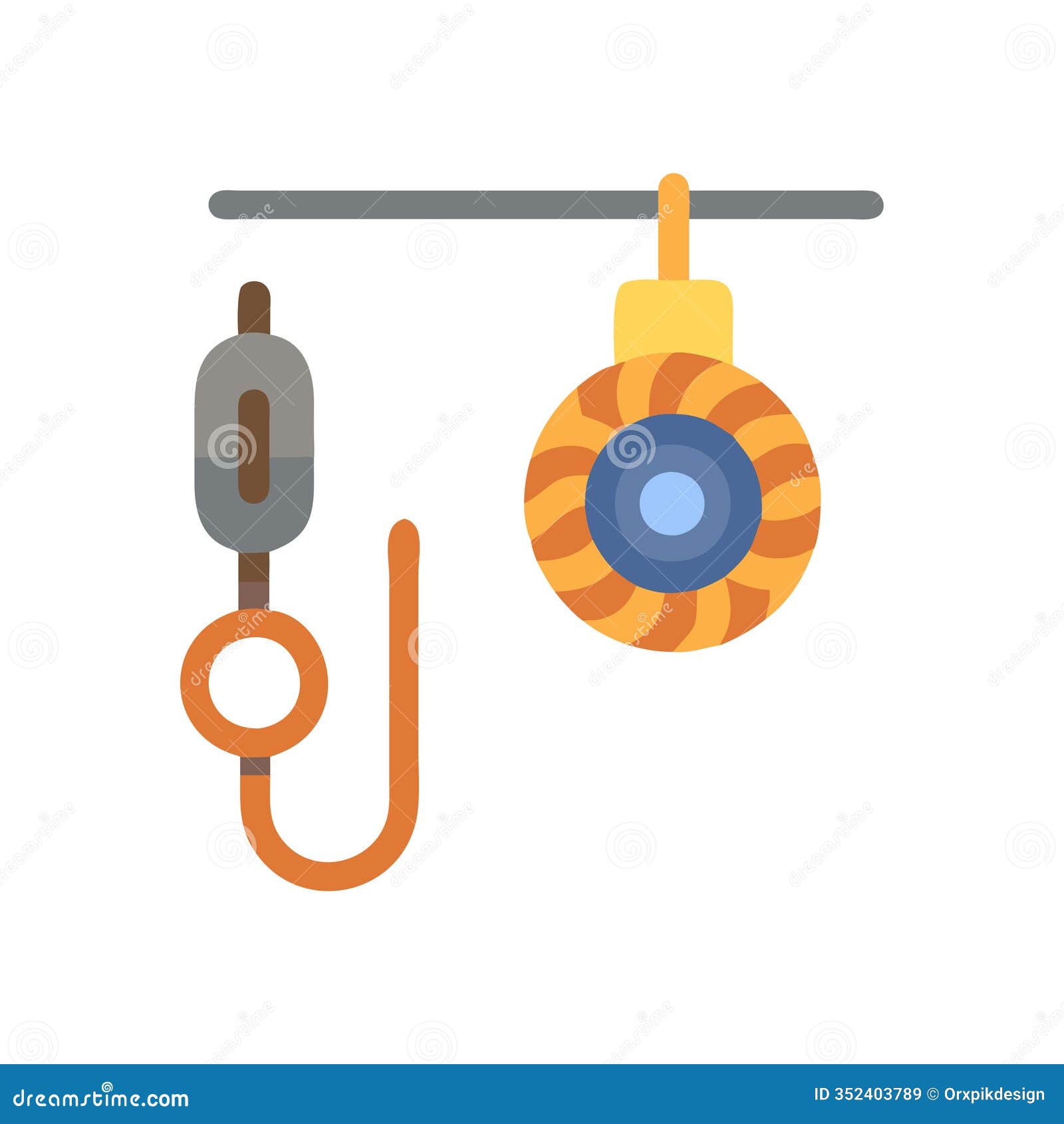Rope Pulley Icon For Lifting Systems Cartoon Vector | CartoonDealer.com ...