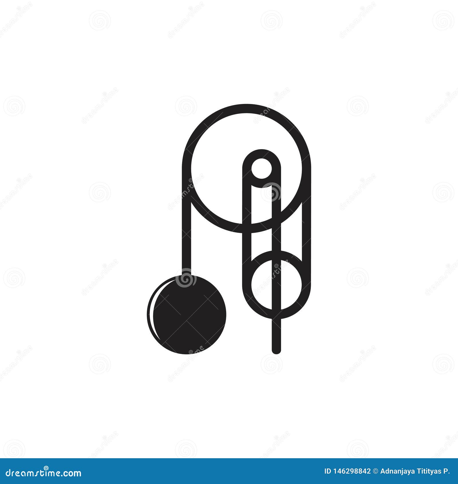 Rope Pulley Design For Mechanical Advantage Vector Illustration ...