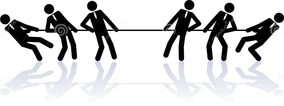 Rope Pulling Business People Stock Vector - Illustration of stick ...