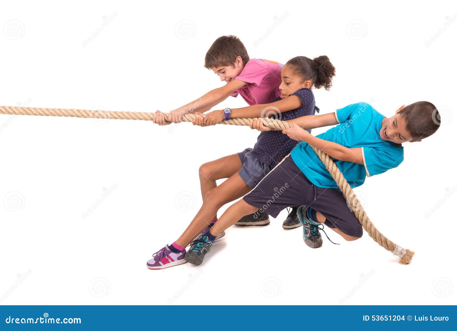 Rope pulling stock photo. Image of laughing, lovely, smile - 53651204