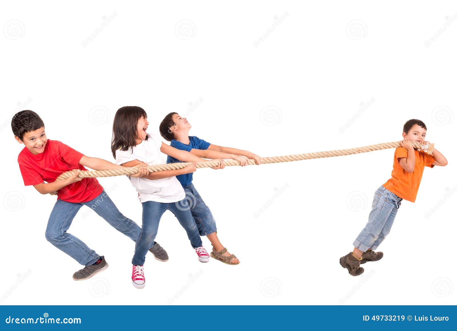 Rope Pulling With Her Dog Stock Photography | CartoonDealer.com #39887882