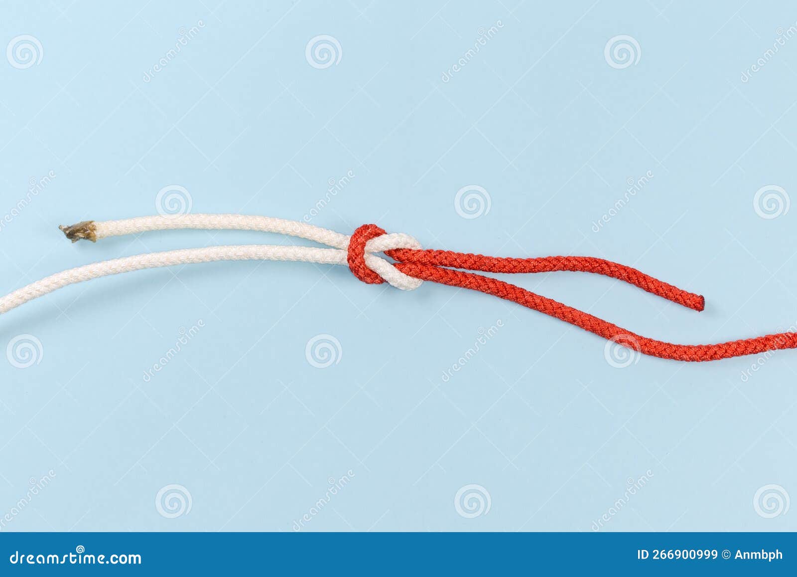Rope Reef Knot on a Blue Background Stock Image - Image of everyday ...