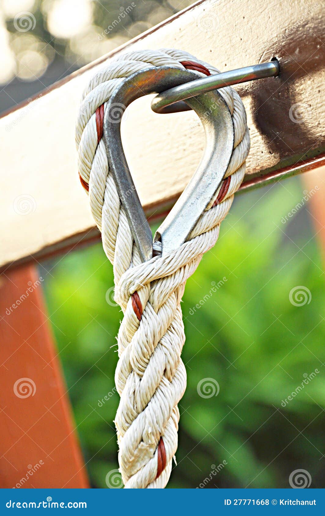 Rope ring stock photo. Image of knot, brown, metal, pine - 27771668