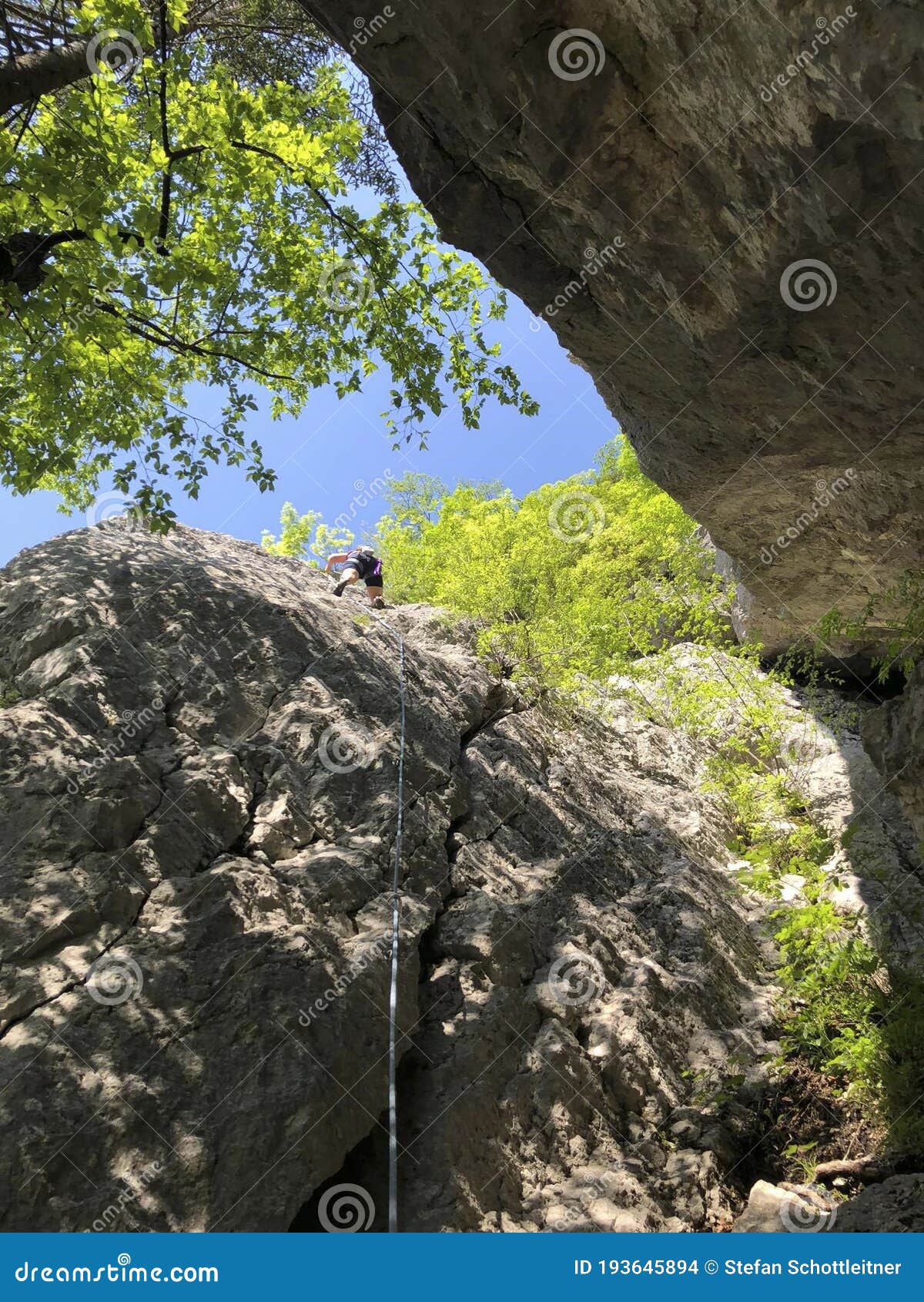 A Rope on the Rock for Climbing Stock Photo - Image of geological ...