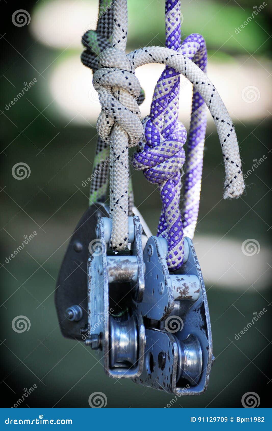 Rope with rollers. stock image. Image of belt, outdoor - 91129709