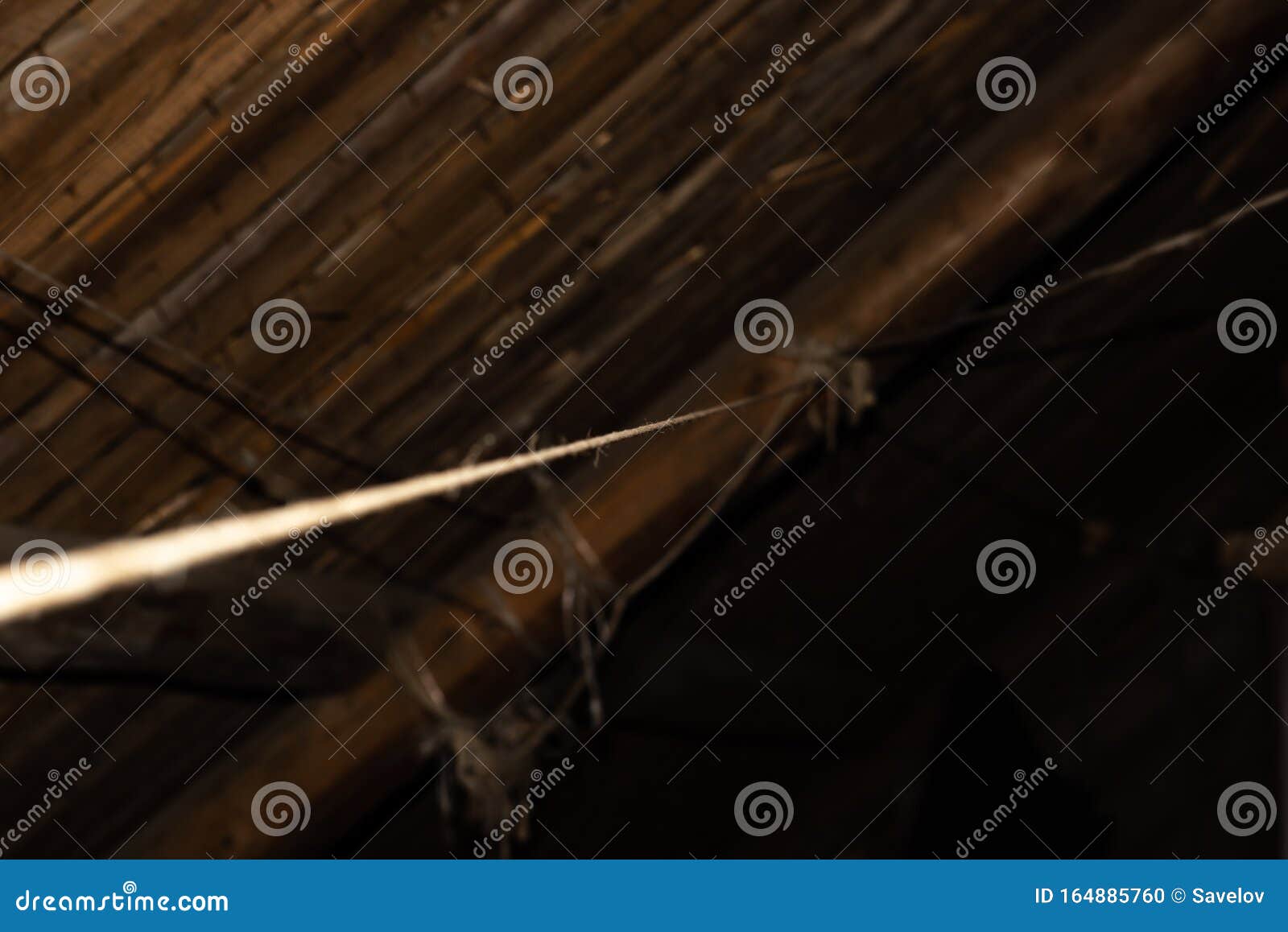 Rope on the Roof of Old Attic Stock Photo - Image of historical, focus ...