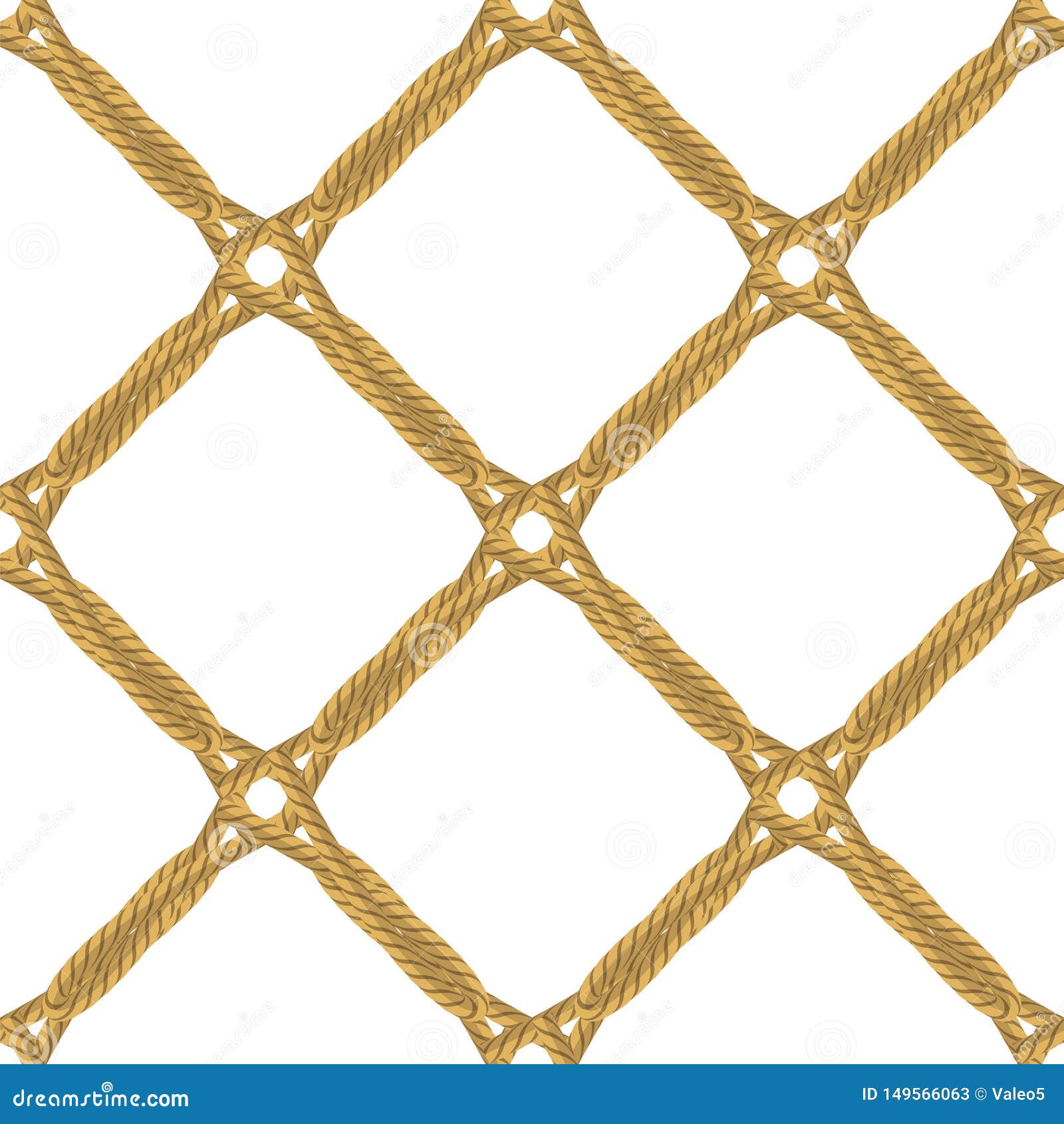 Rope Seamless Pattern on White Background Stock Illustration ...