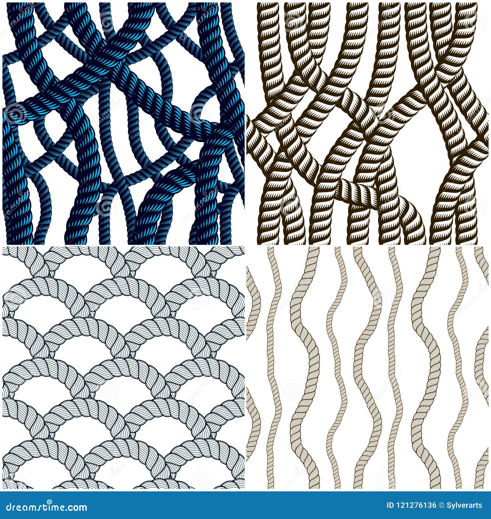 Rope Seamless Patterns Set, Trendy Vector Wallpaper Backgrounds Stock ...