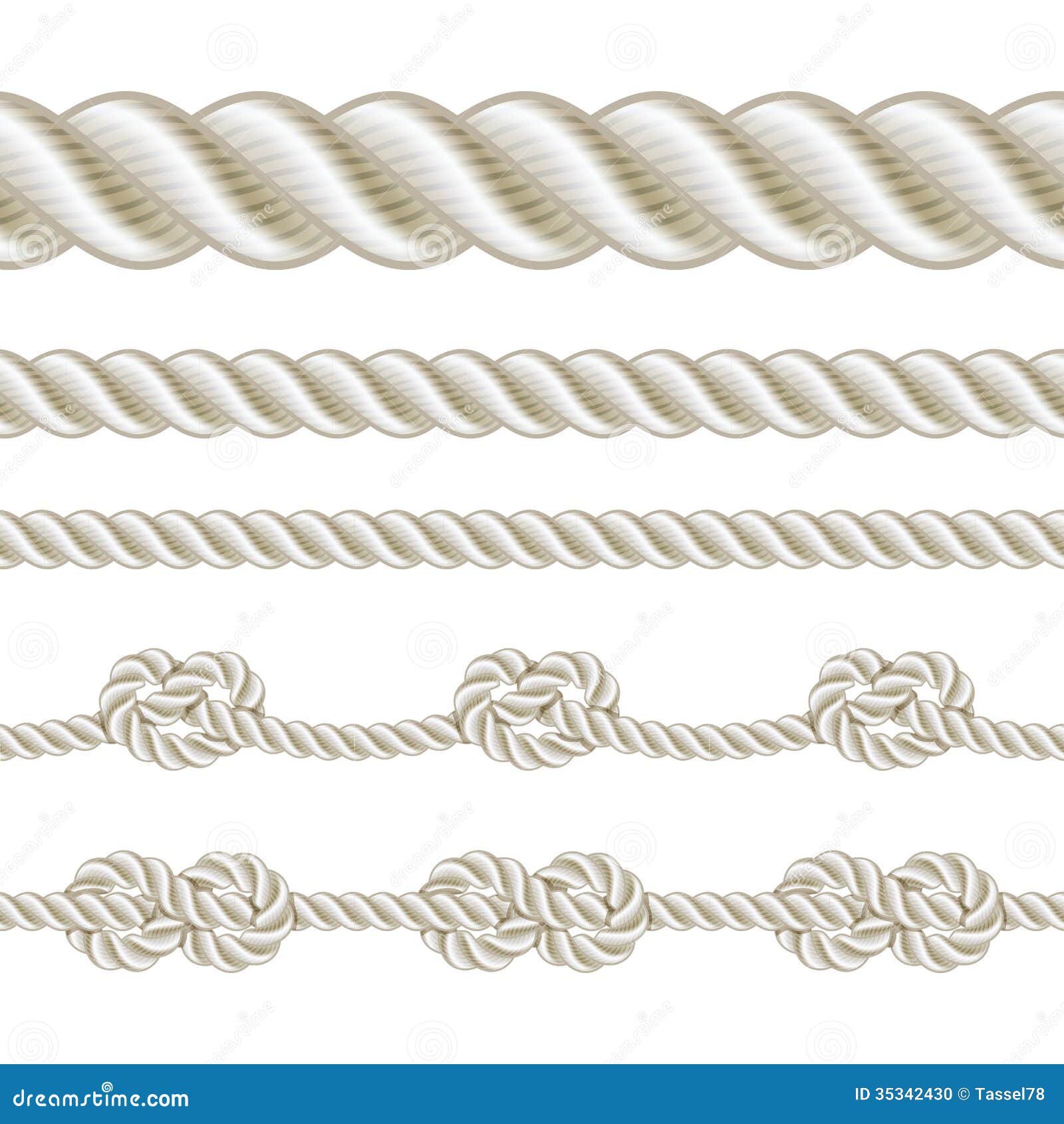 Rope set stock vector. Illustration of knot, marine, element - 35342430