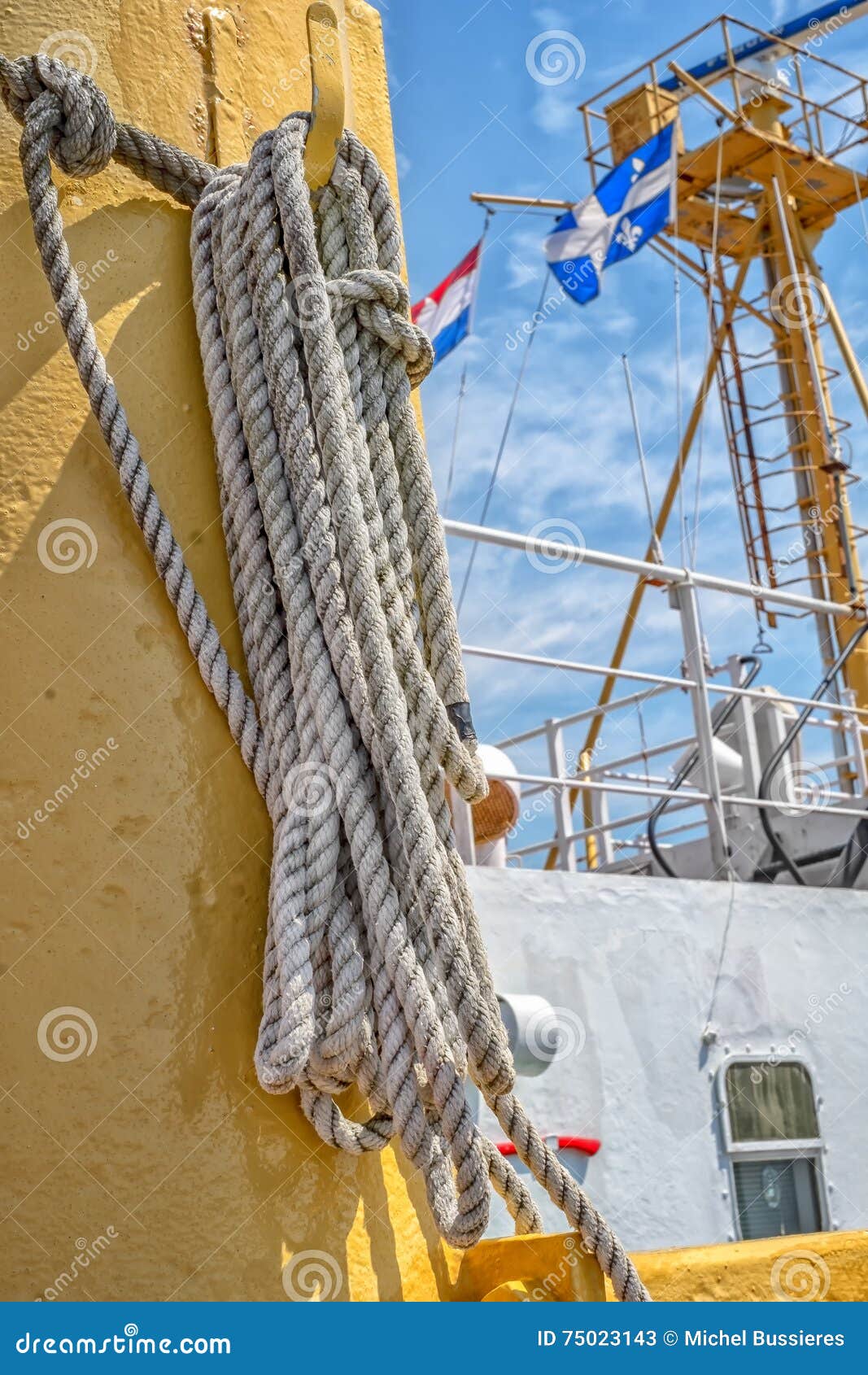 Rope on a Ship stock image. Image of coastlines, nice - 75023143