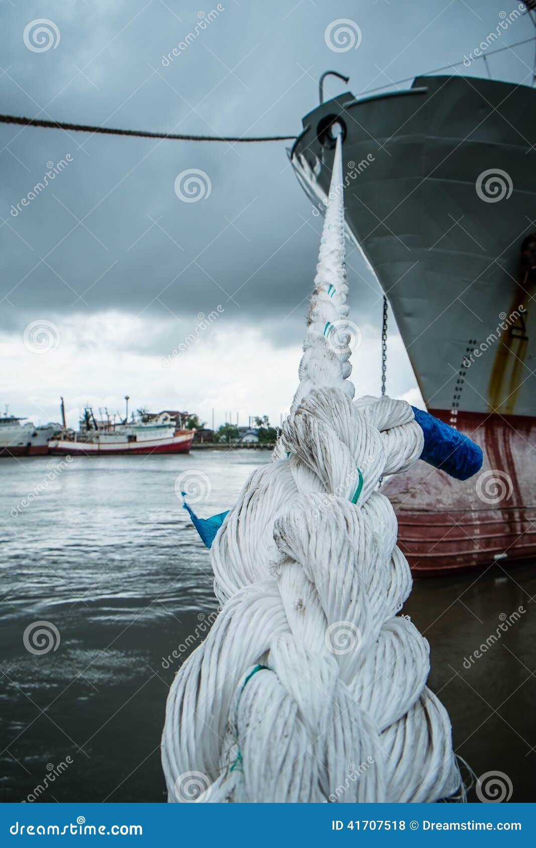 Rope with ship stock photo. Image of navigation, cruise - 41707518
