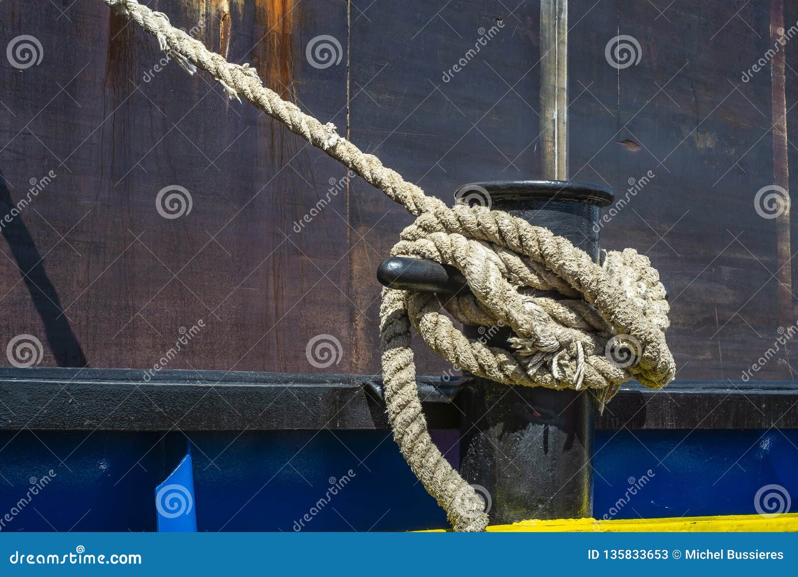 Rope on a Ship stock image. Image of pier, riverboat - 135833653