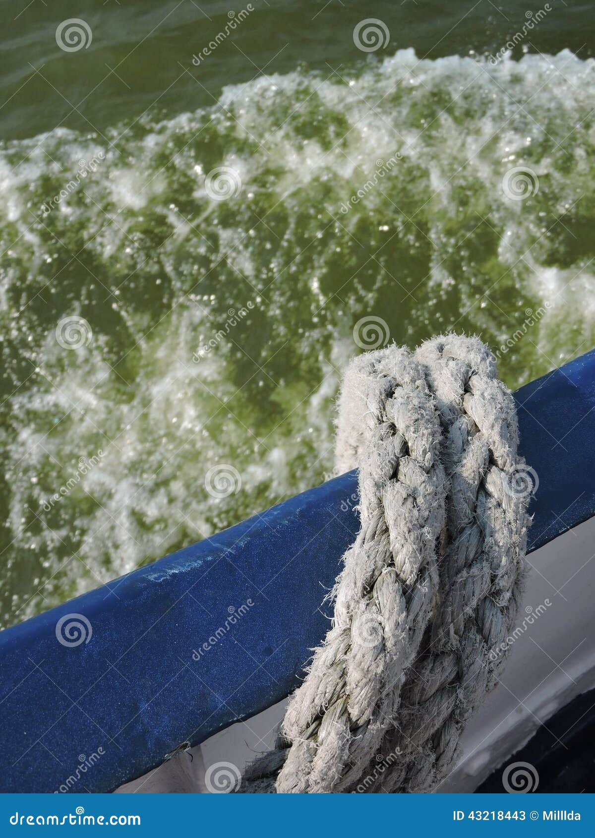 Rope on Ship Side and Water Stock Image - Image of macro, waves: 43218443