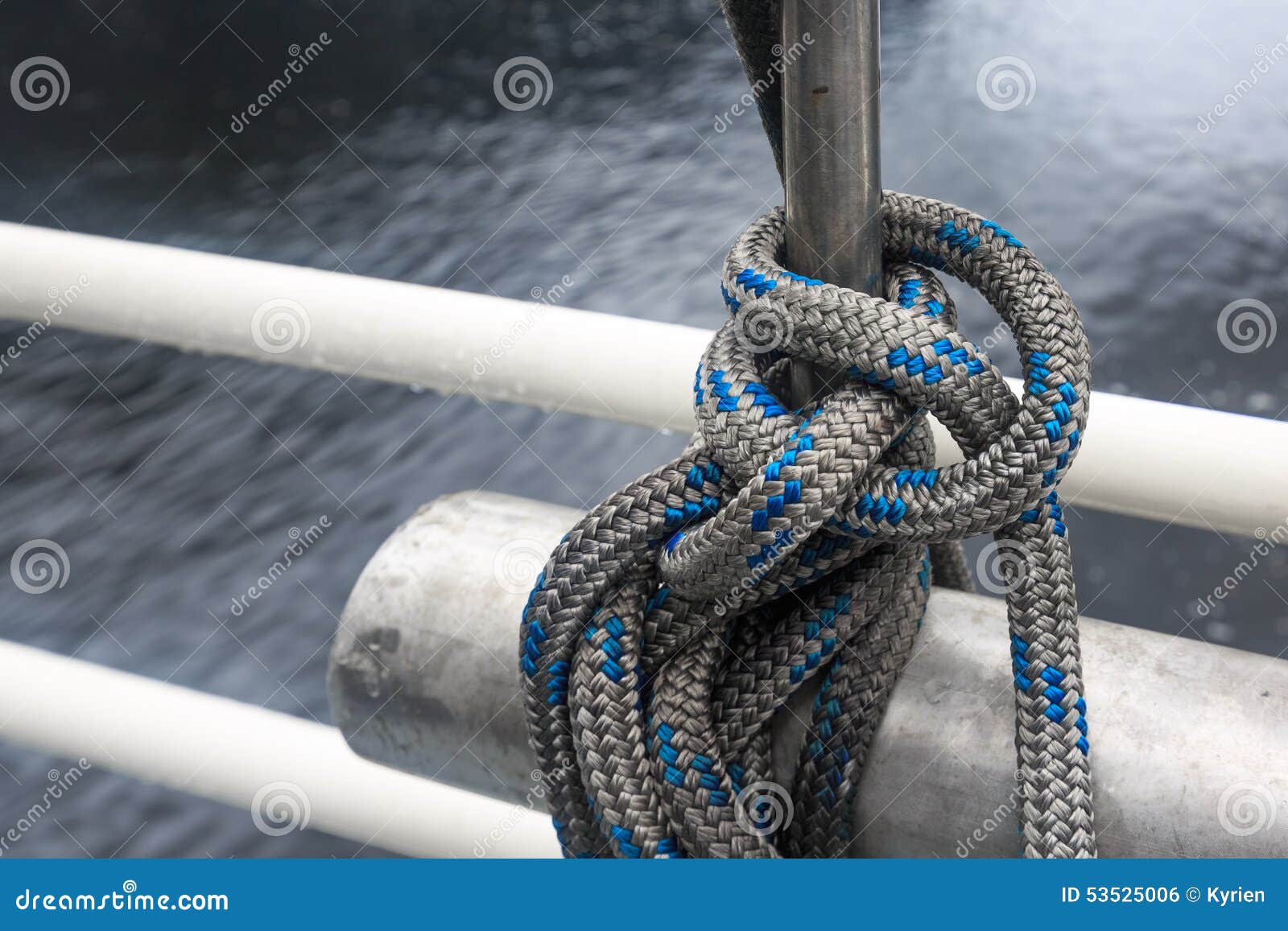 A Rope on a Ship Tied To a Knot Stock Photo - Image of grey, cable ...