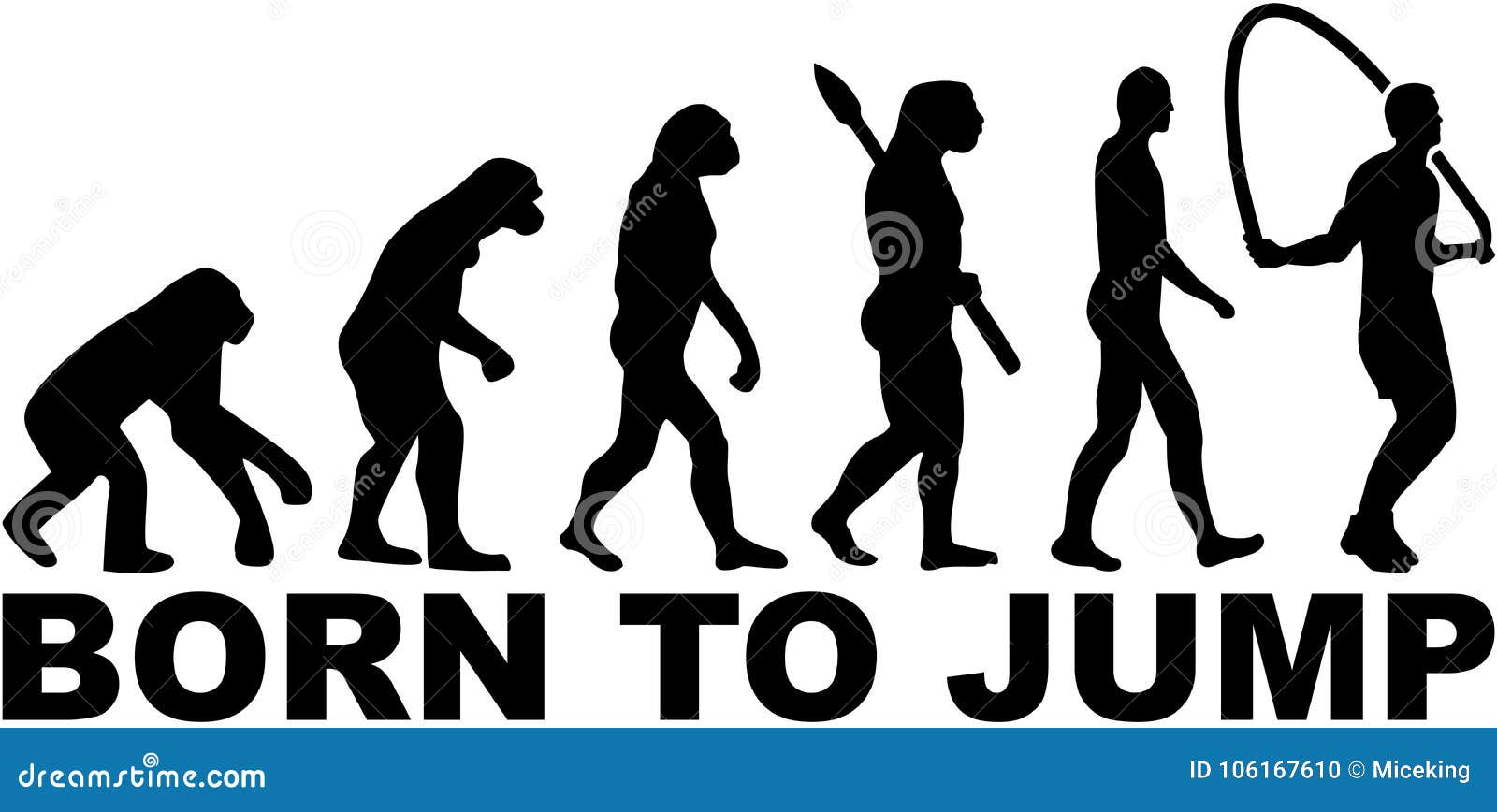 Rope Skipping Evolution - Born To Jump Stock Vector - Illustration of ...