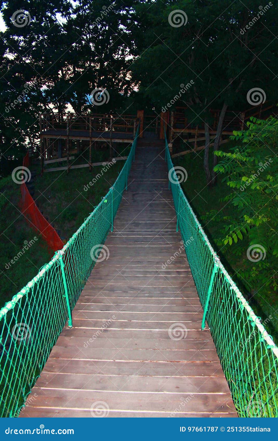 Rope small bridge stock image. Image of wire, river, adventure - 97661787