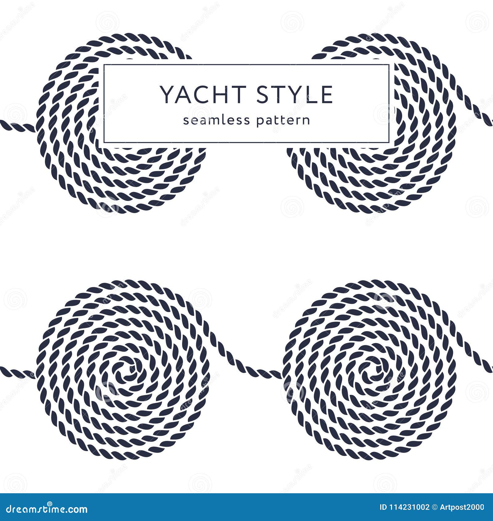 Rope Spiral Seamless Pattern Stock Vector - Illustration of design ...