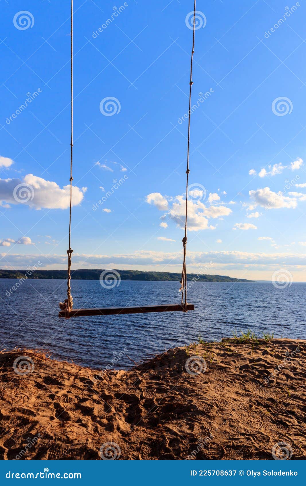 Rope Swing on Shore of the Dnieper River in Ukraine Stock Image - Image ...