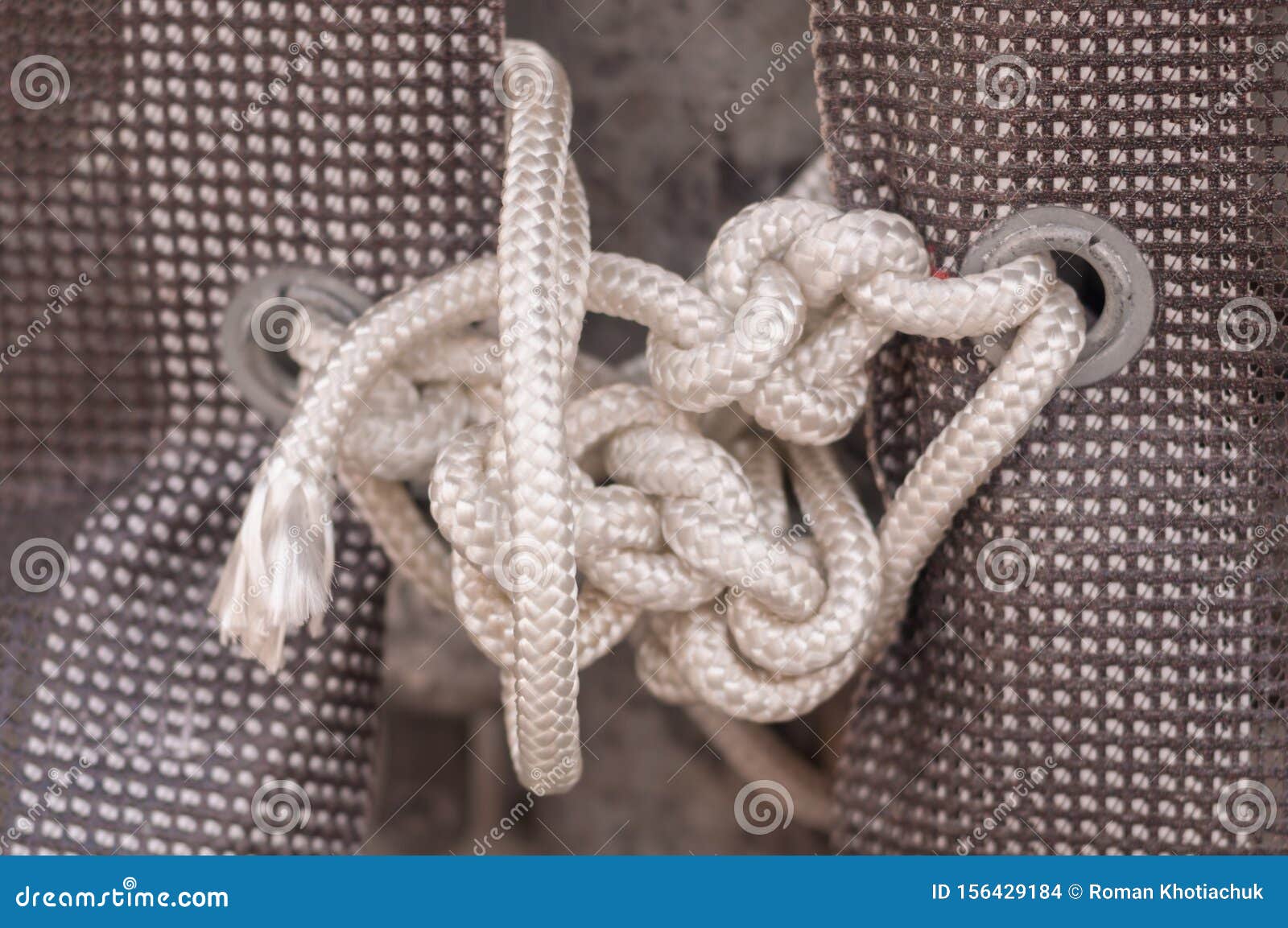 Rope with tangled knot. stock photo. Image of stack - 156429184