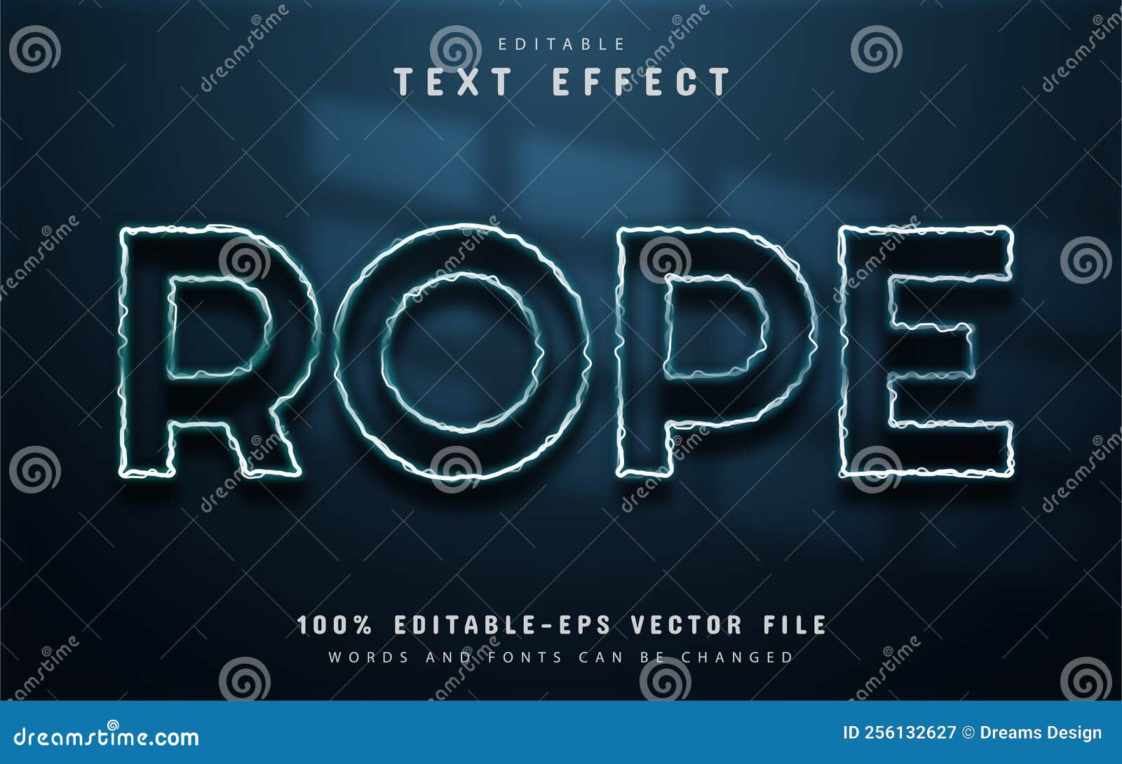 Rope Text Effect Illustration Stock Vector - Illustration of font ...
