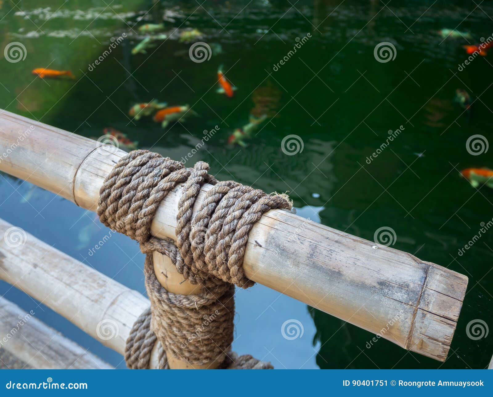 Rope Tie Wood or Knot for Rail Structure Stock Image - Image of ship ...
