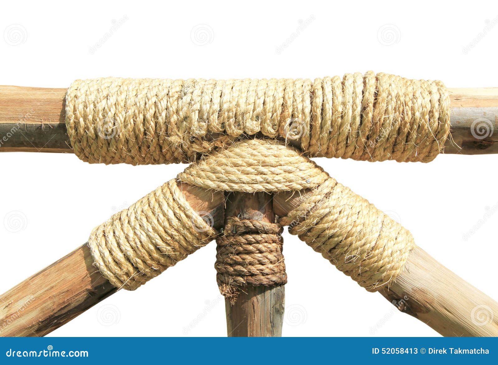 Rope Tied Around a Wooden Log Stock Image - Image of coil, fasten: 52058413