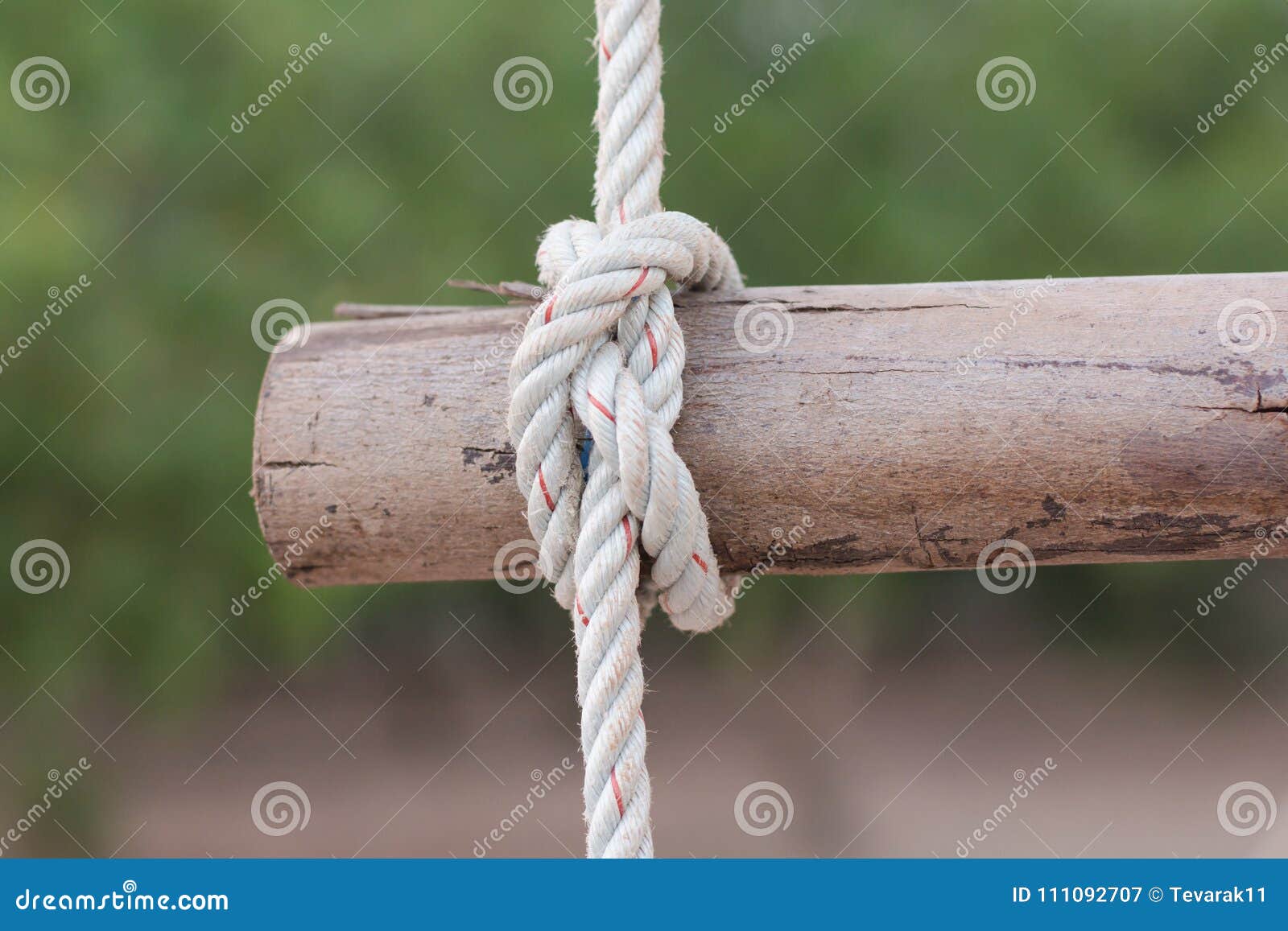 A Rope is Tied in a Knot Around a Fence Post , Rope Tied Knot Wood Pole ... A Rope is Tied in a Knot Around a Fence Post , Rope Tied Knot Wood Pole ...