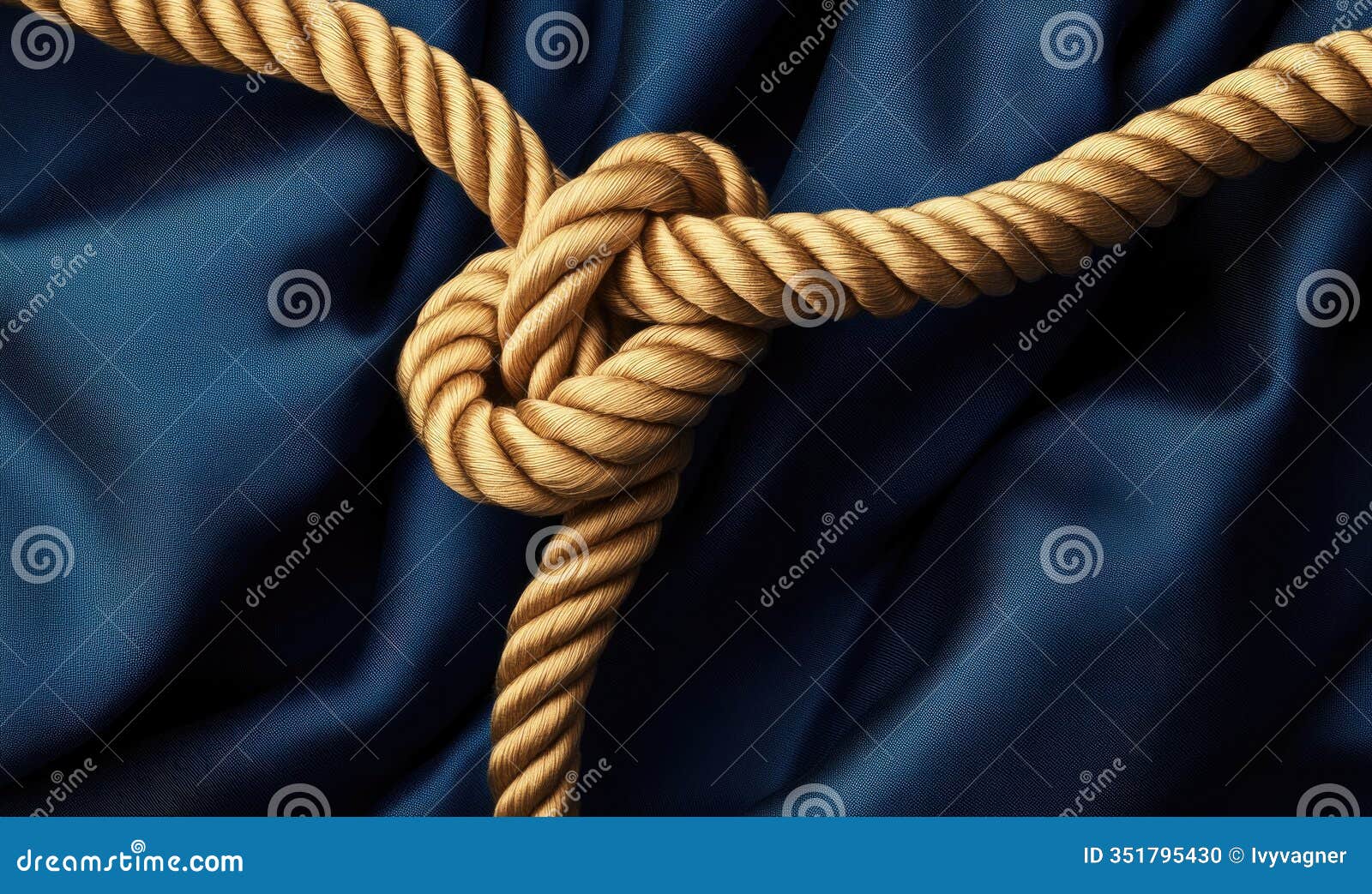 A rope is tied in a knot stock illustration. Illustration of design ...