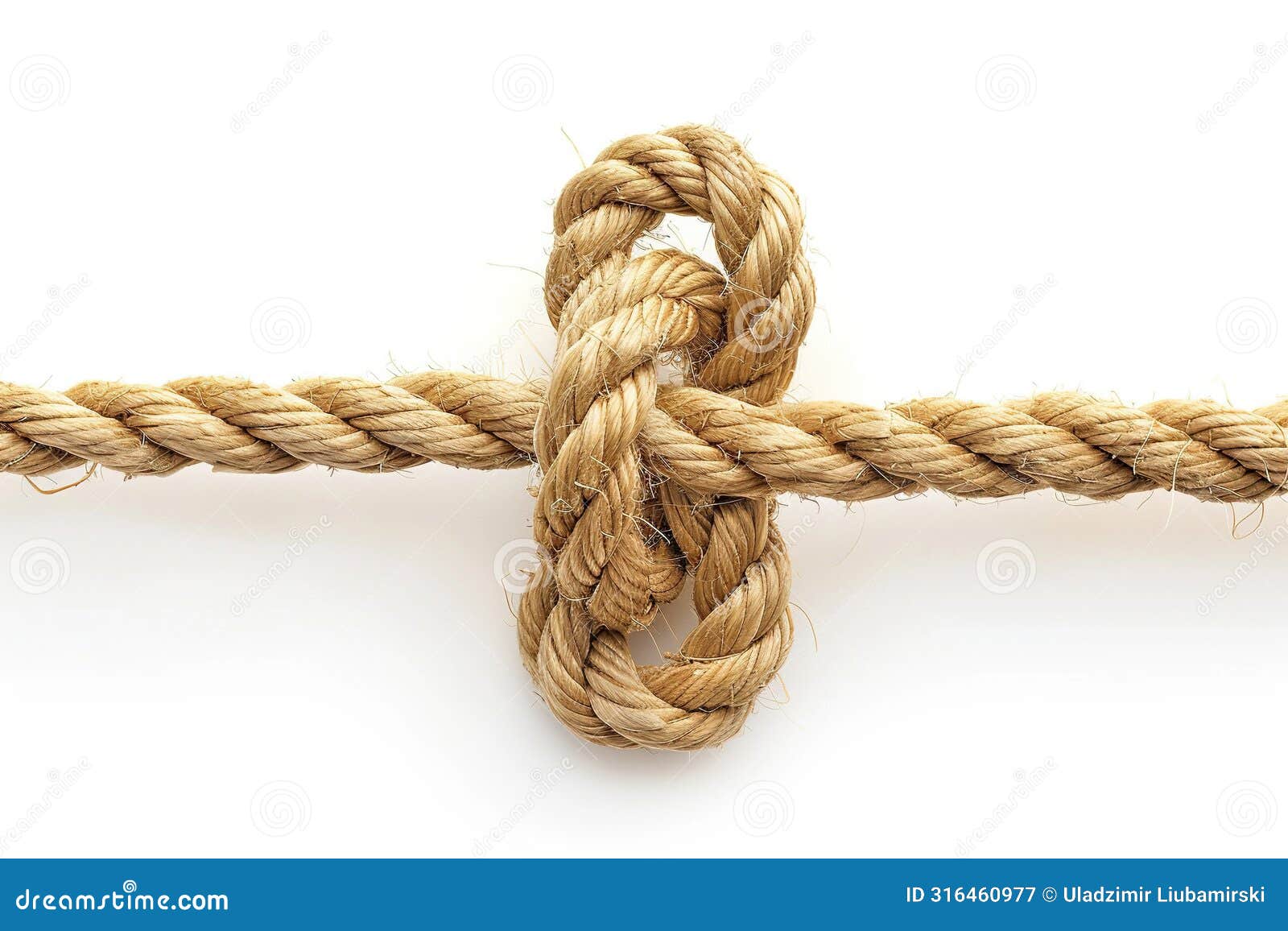 Rope with a Tied Knot on a White Background. Generated by Artificial ...