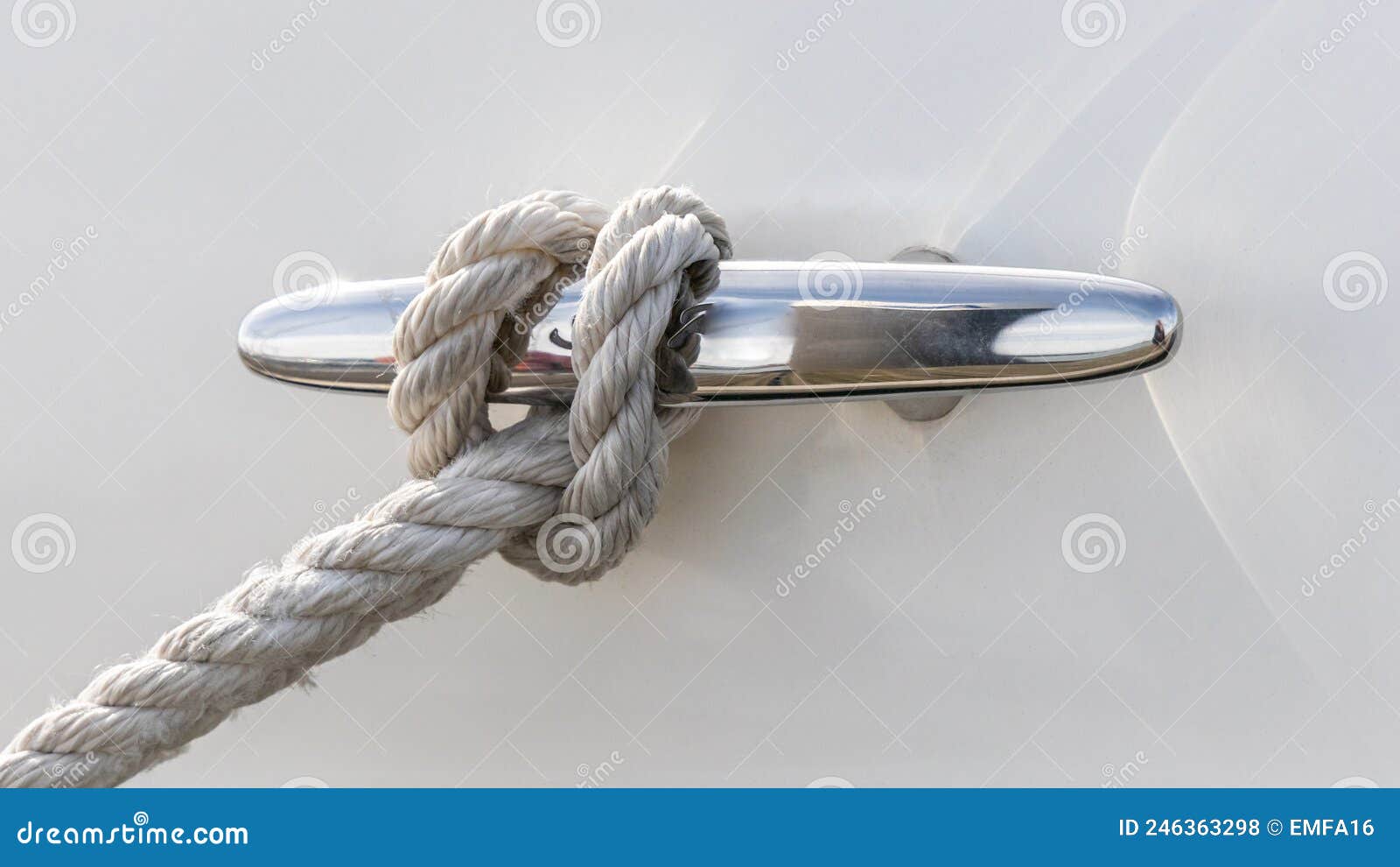 Rope Tied in Loop Around Cleat on a Boat Stock Photo - Image of ...