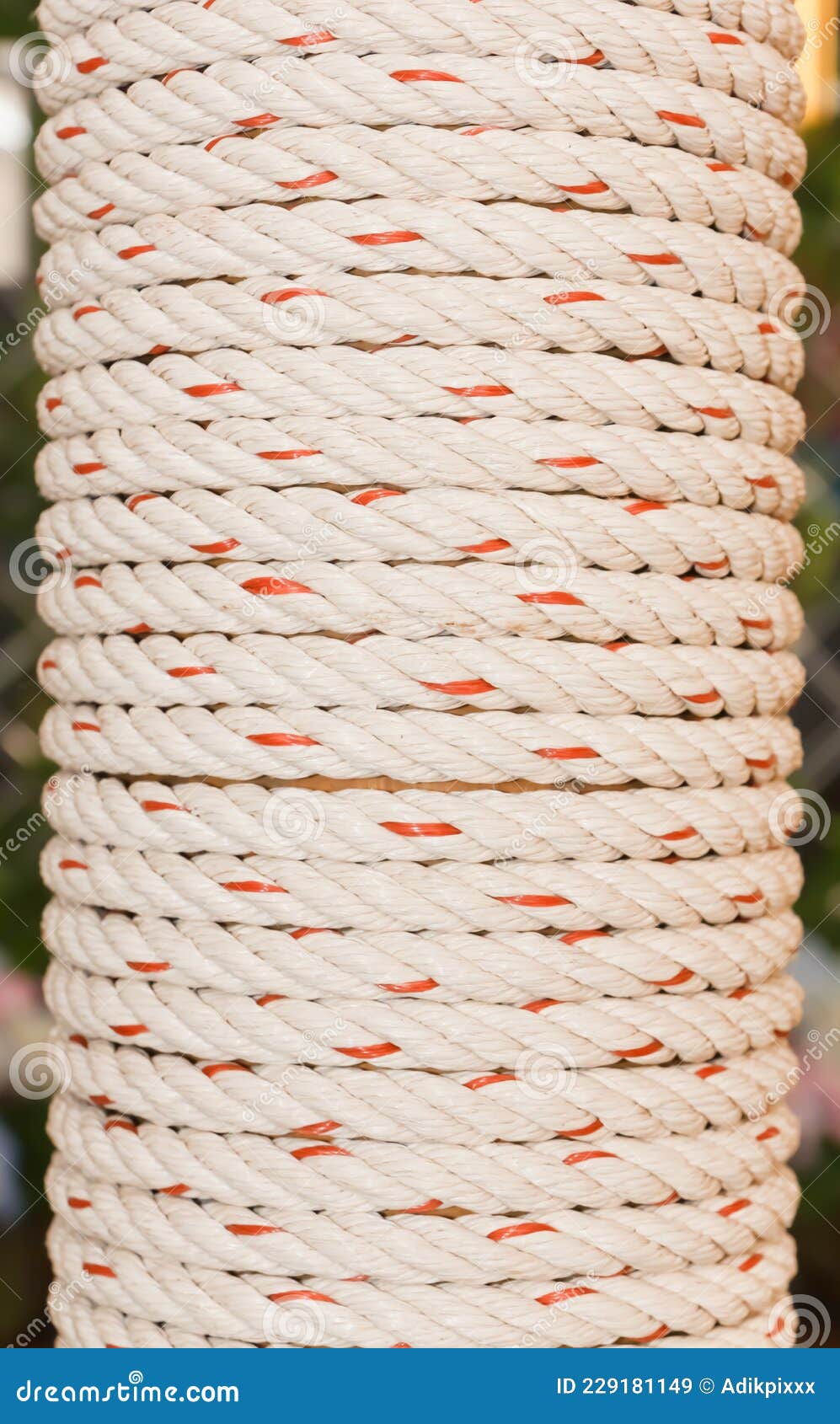 Rope tied pole stock image. Image of braided, bind, closeup - 229181149