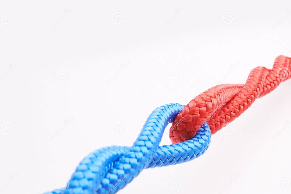 Rope, Ties and Connection with Color in Knot, Link or Loop Together on ...