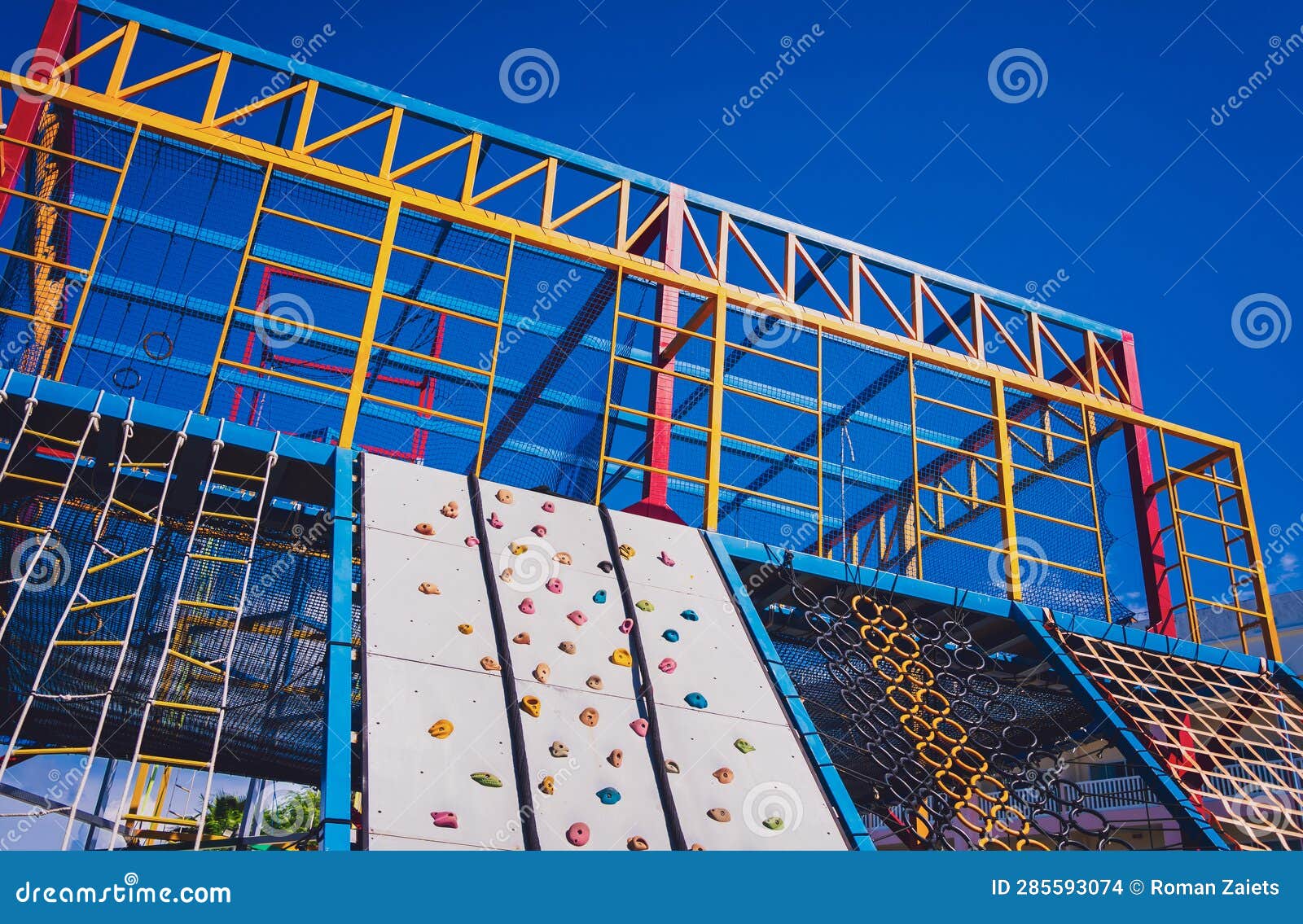 Rope Training Camp for Workout and Climbing at Ropes Stock Photo ...