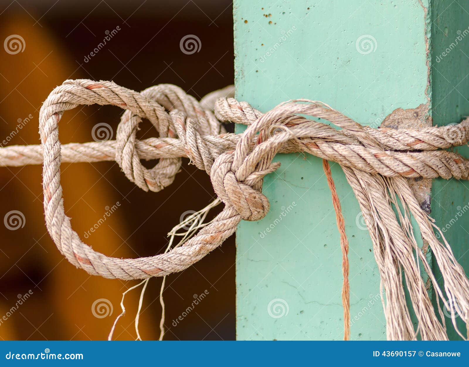 The Rope Tying with Pole Mortar Stock Image - Image of cord, pillar ...