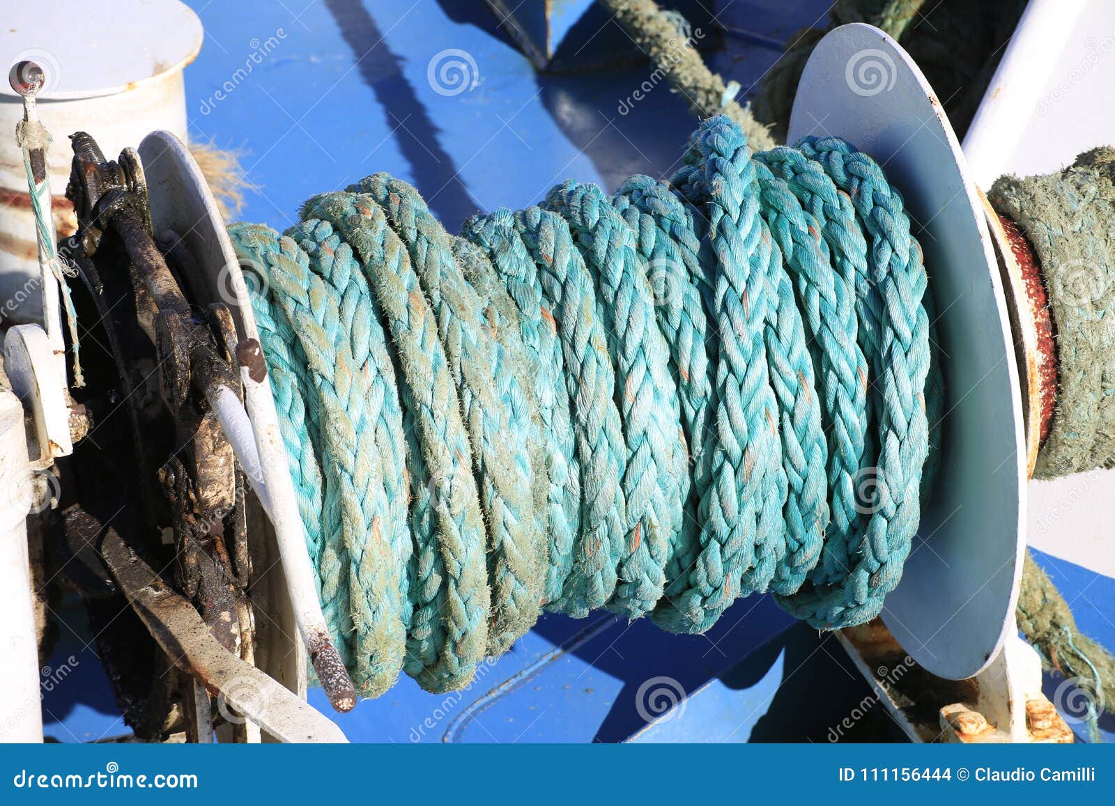 Rope for ship stock photo. Image of shipping, line, weathered - 111156444