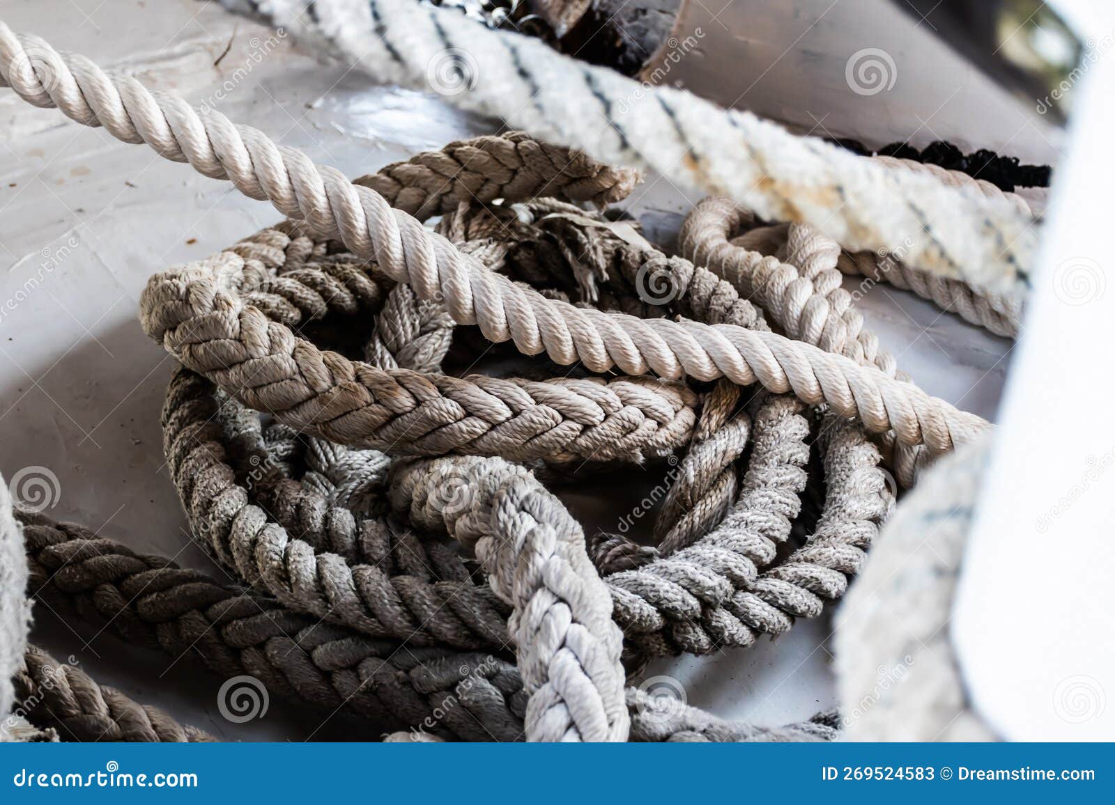 Rope used to tie ship stock image. Image of maritime - 269524583