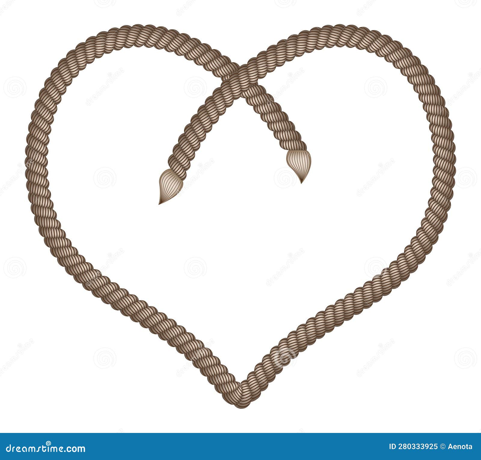 Rope vector heart stock vector. Illustration of hawser - 280333925