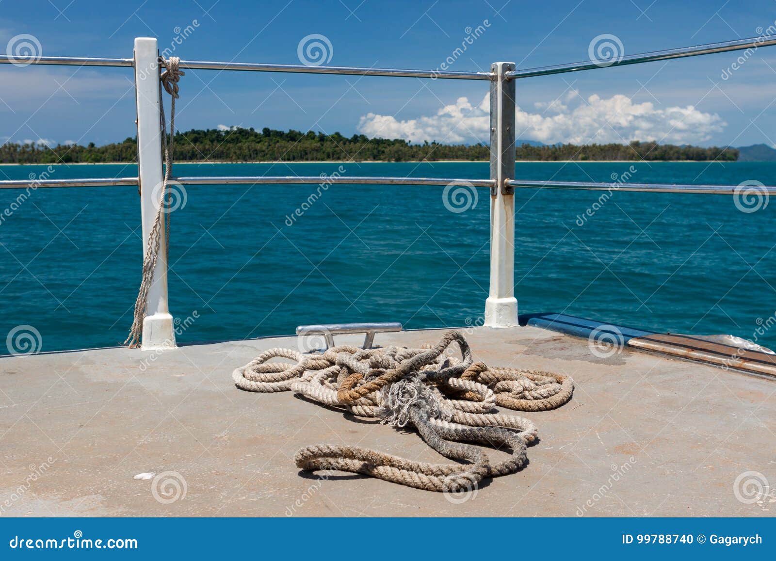 Rope on the Vessel Deck in. Stock Photo - Image of travel, trad: 99788740