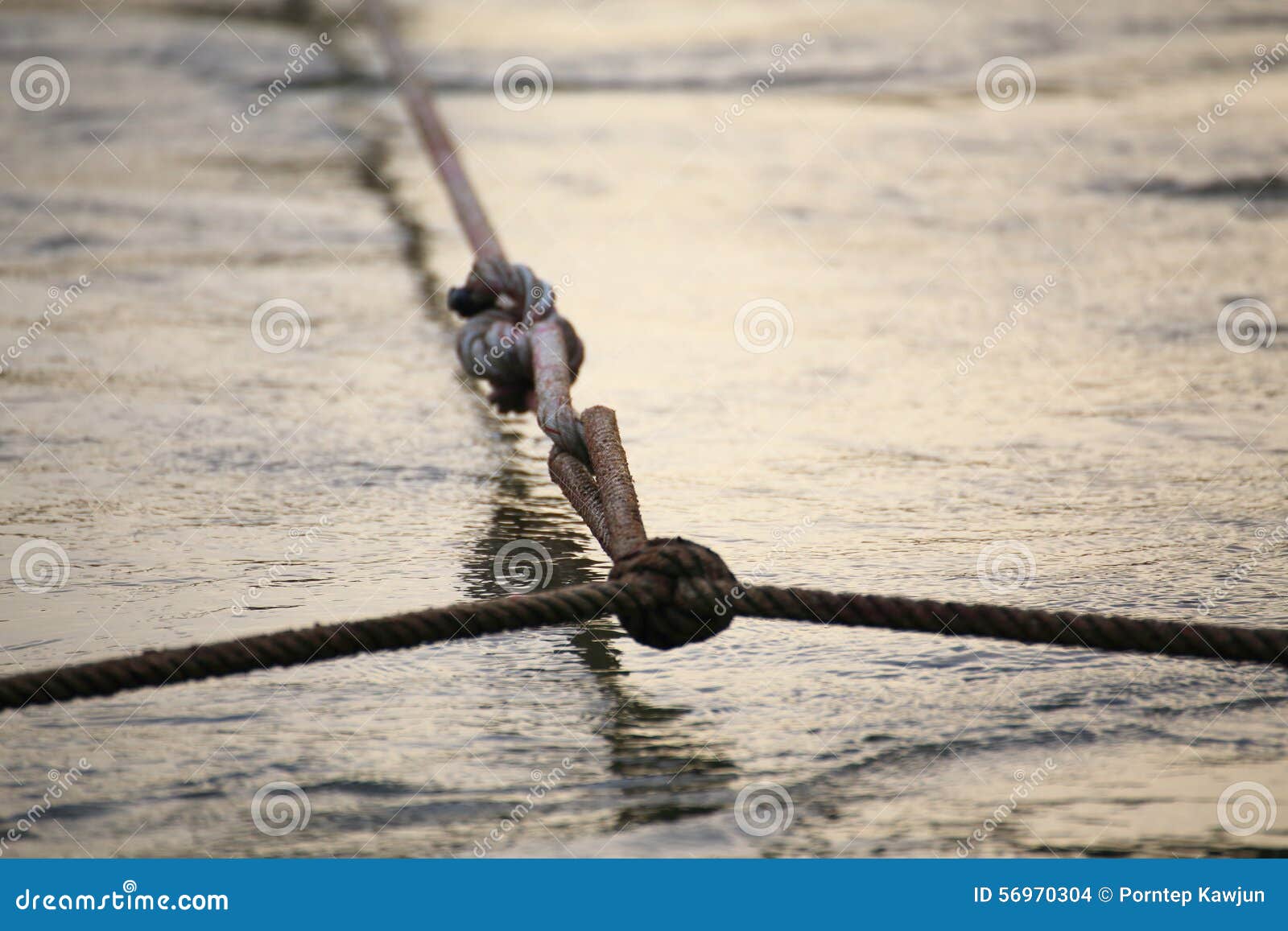 Rope on the water stock photo. Image of objects, water - 56970304