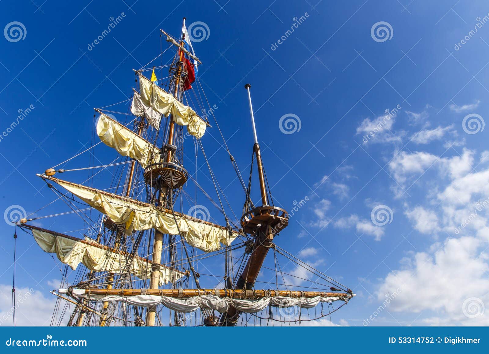 Rope, Wires and Strings on a Pirate Ship Stock Photo - Image of pirate ...