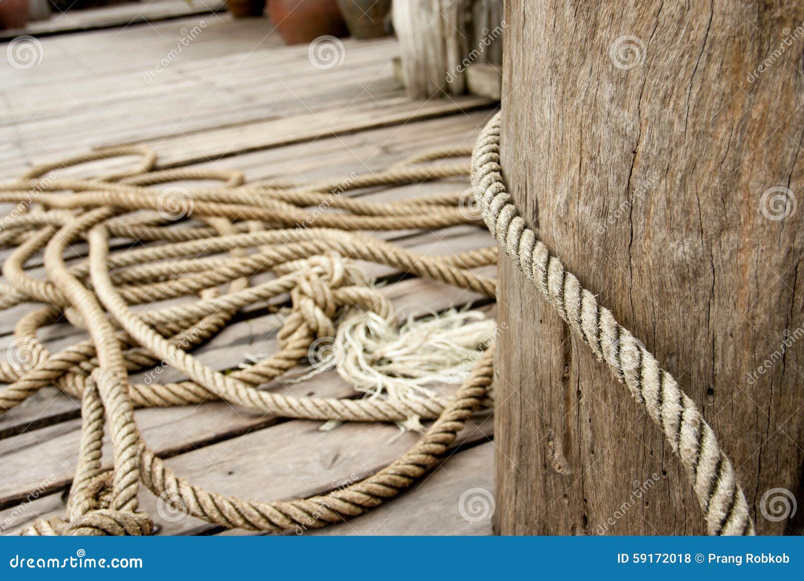 Rope and a wooden pole stock photo. Image of rope, ship - 59172018