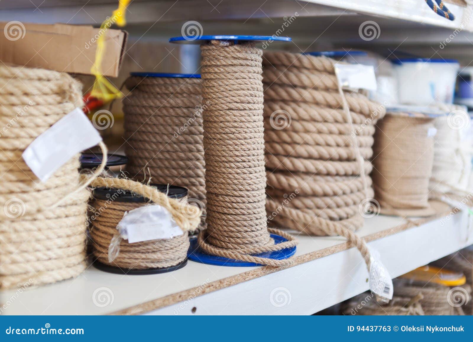The rope wound on a pin stock image. Image of textured - 94437763