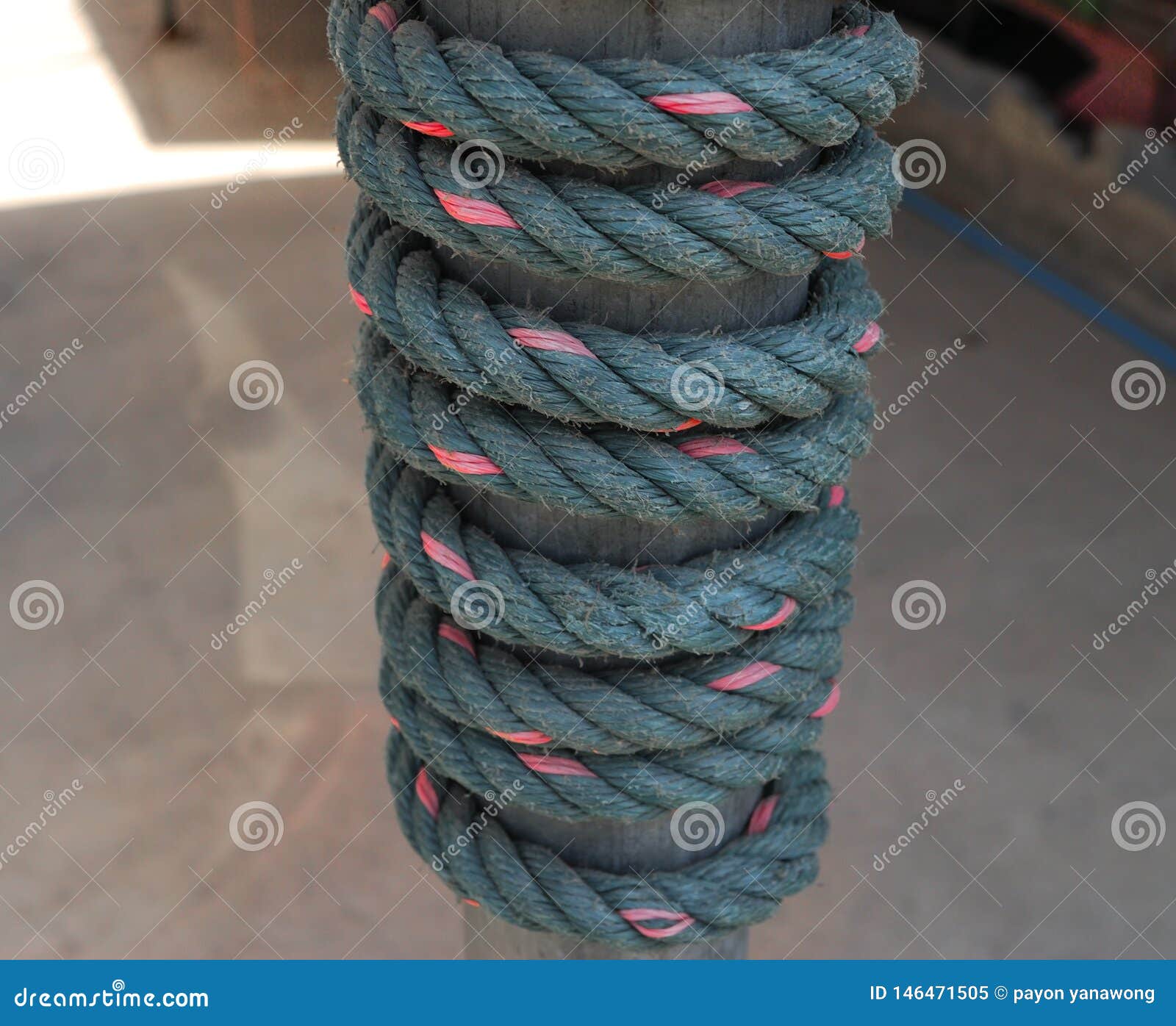 The rope tied to the pole stock image. Image of tied - 146471505