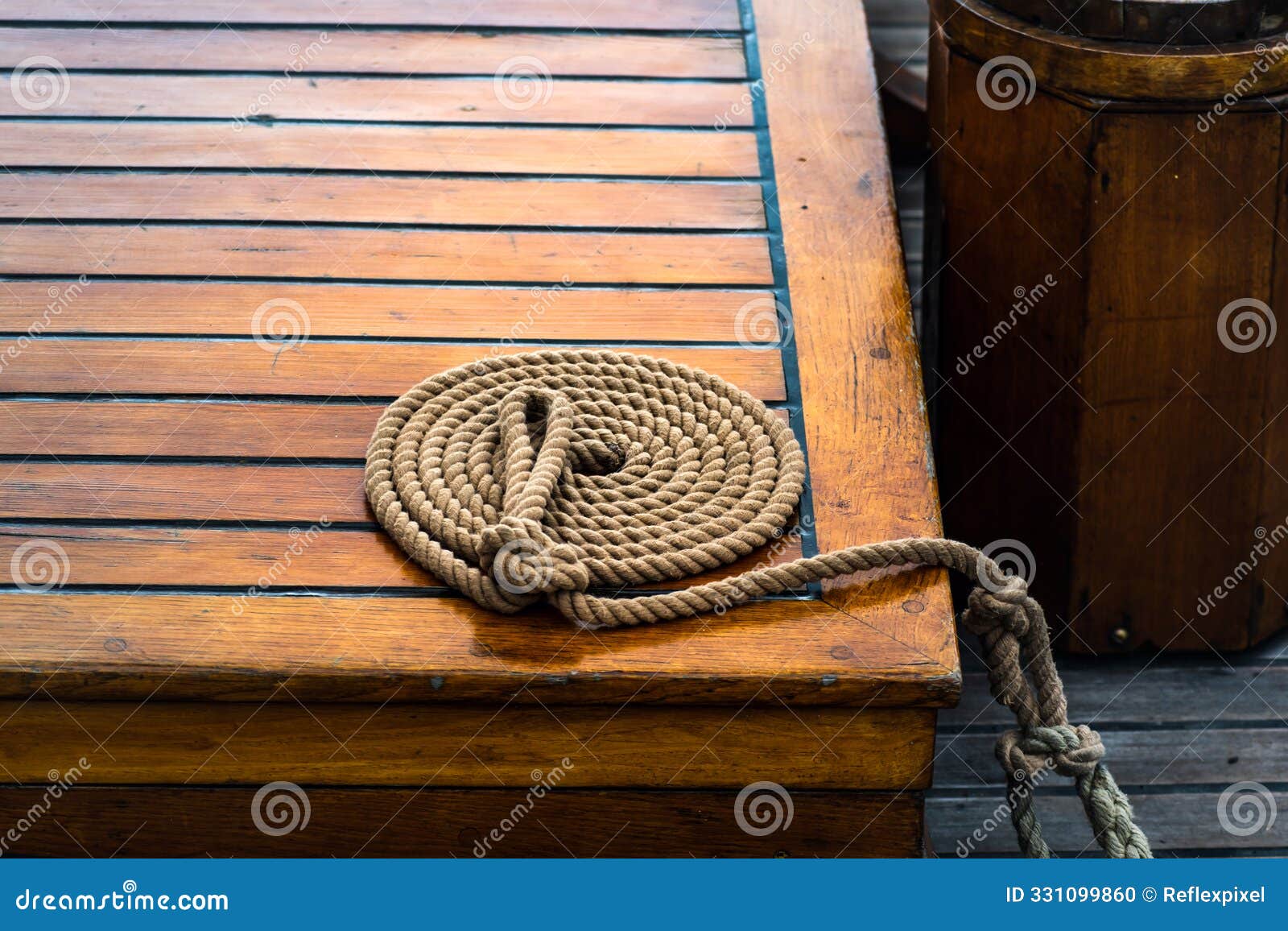 Rope Wrapped on a Boat, Marine Equipment Stock Photo - Image of spiral ...