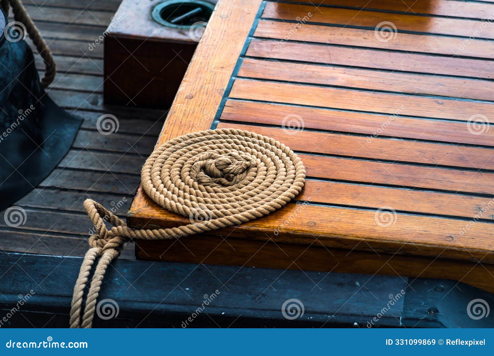 Rope Wrapped on a Boat, Marine Equipment Stock Image - Image of boating ...