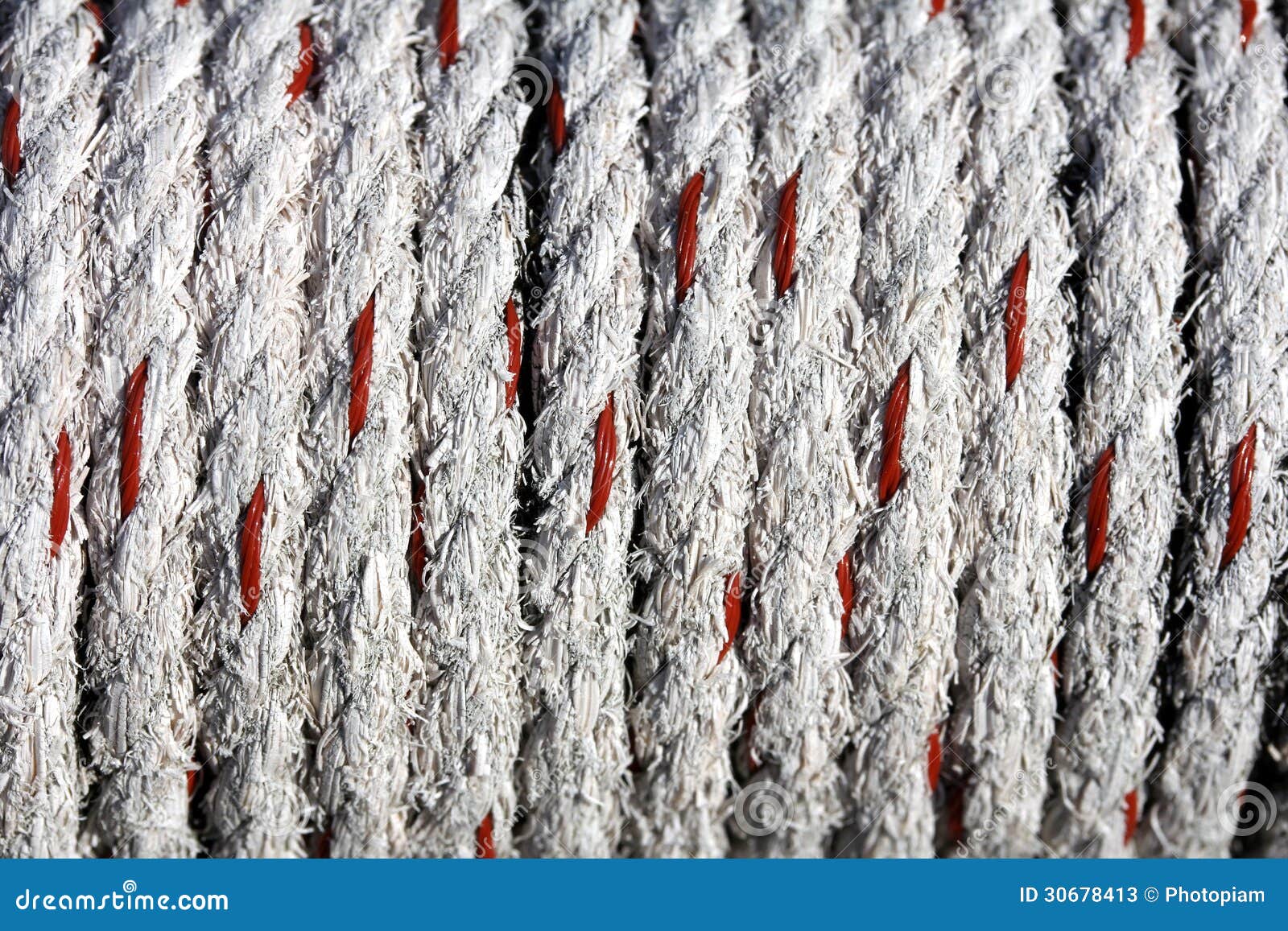 Roped Wrapped Around Piling Stock Image - Image of macro, closeup: 30678413