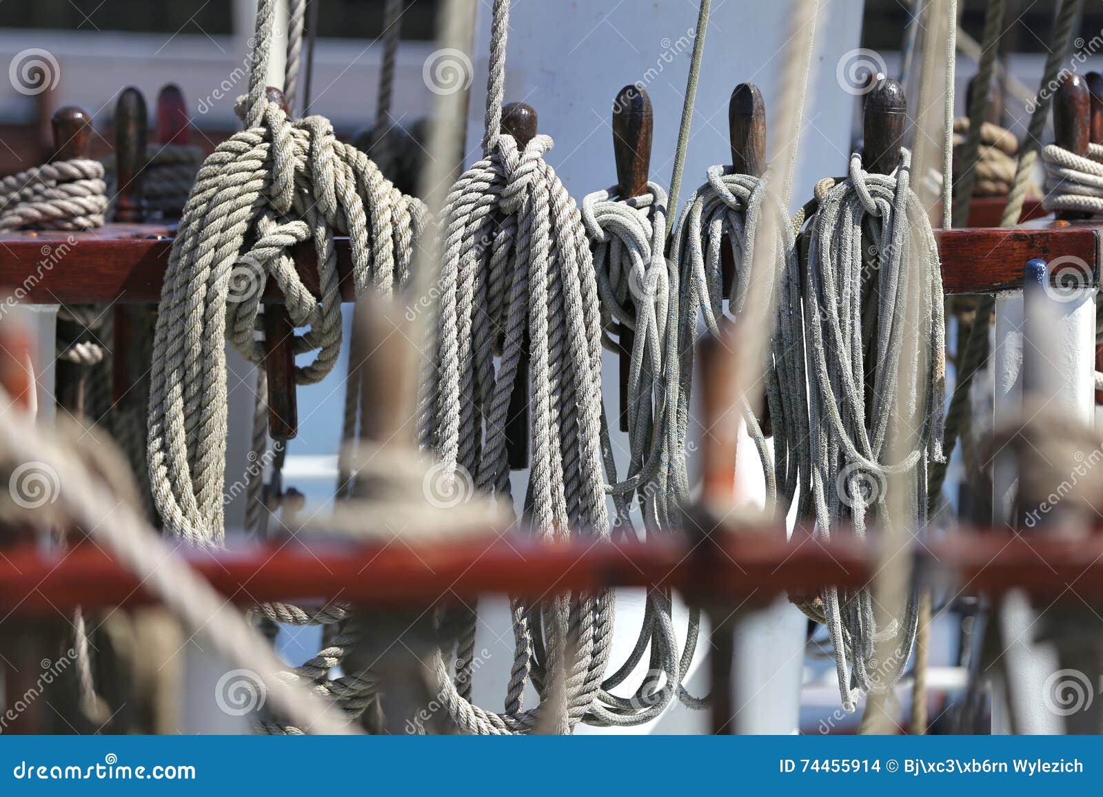 Ropes aboard stock photo. Image of navigation, hobby - 74455914