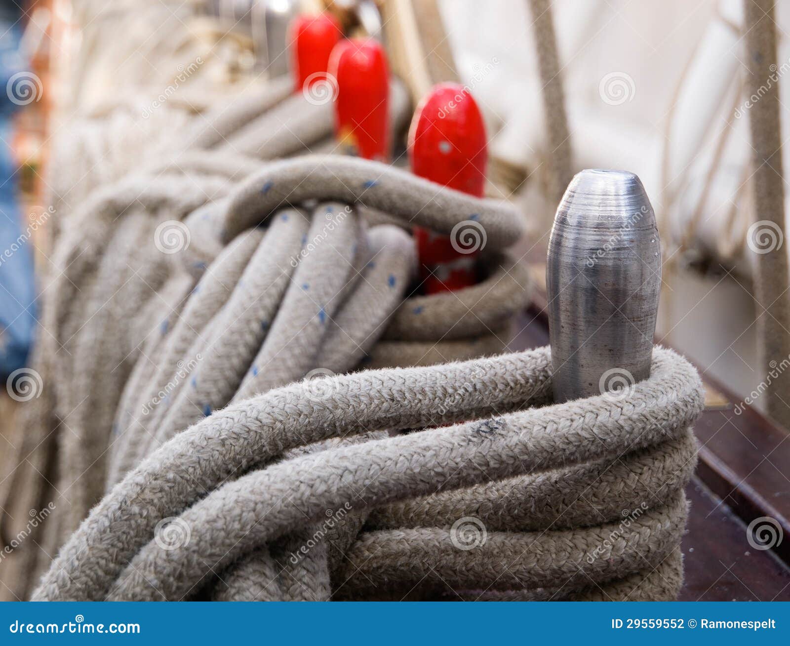 Ropes and belaying pin stock photo. Image of line, vessel - 29559552