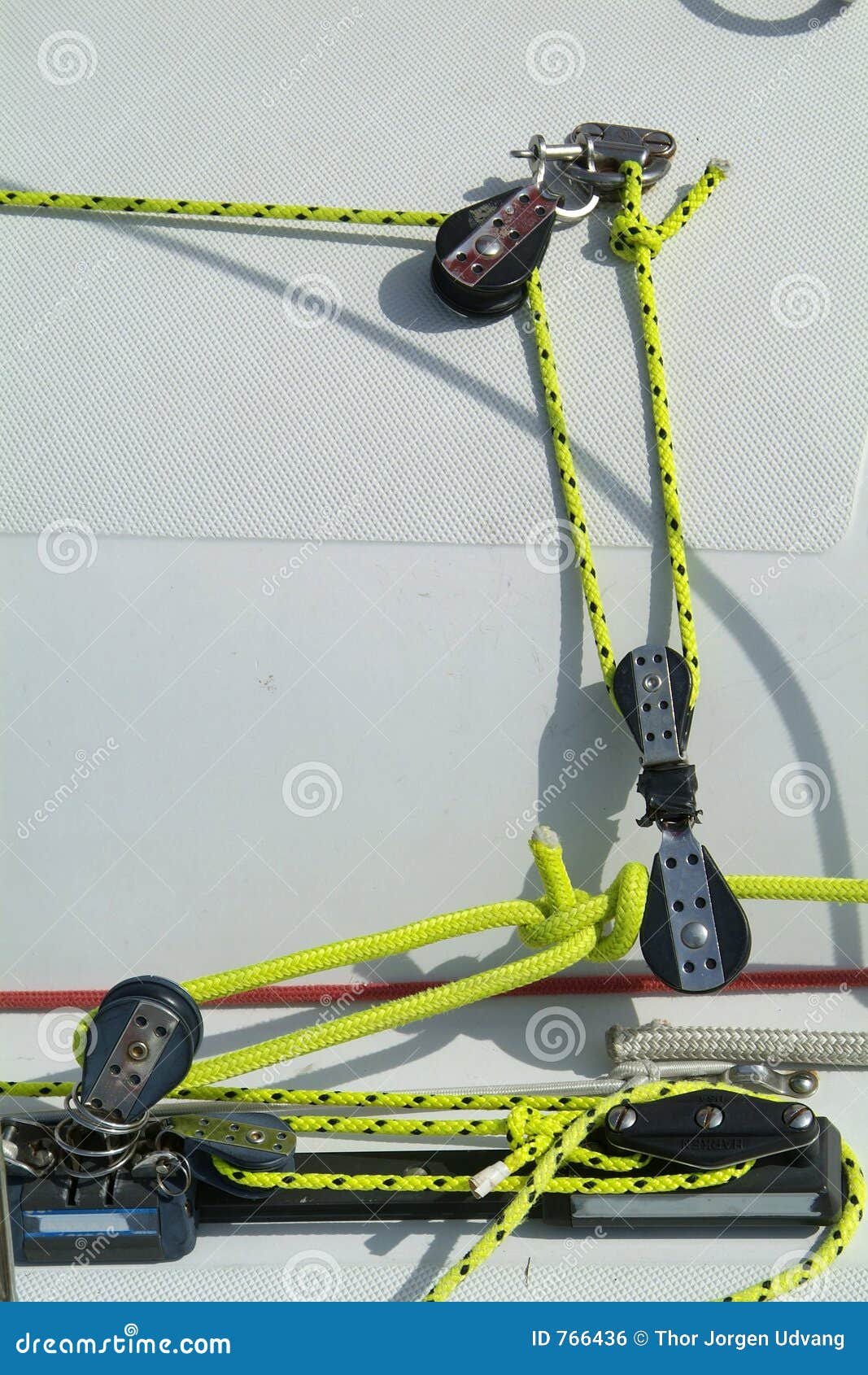 Ropes and Blocks on a Sailboat Stock Photo - Image of ocean, yellow: 766436